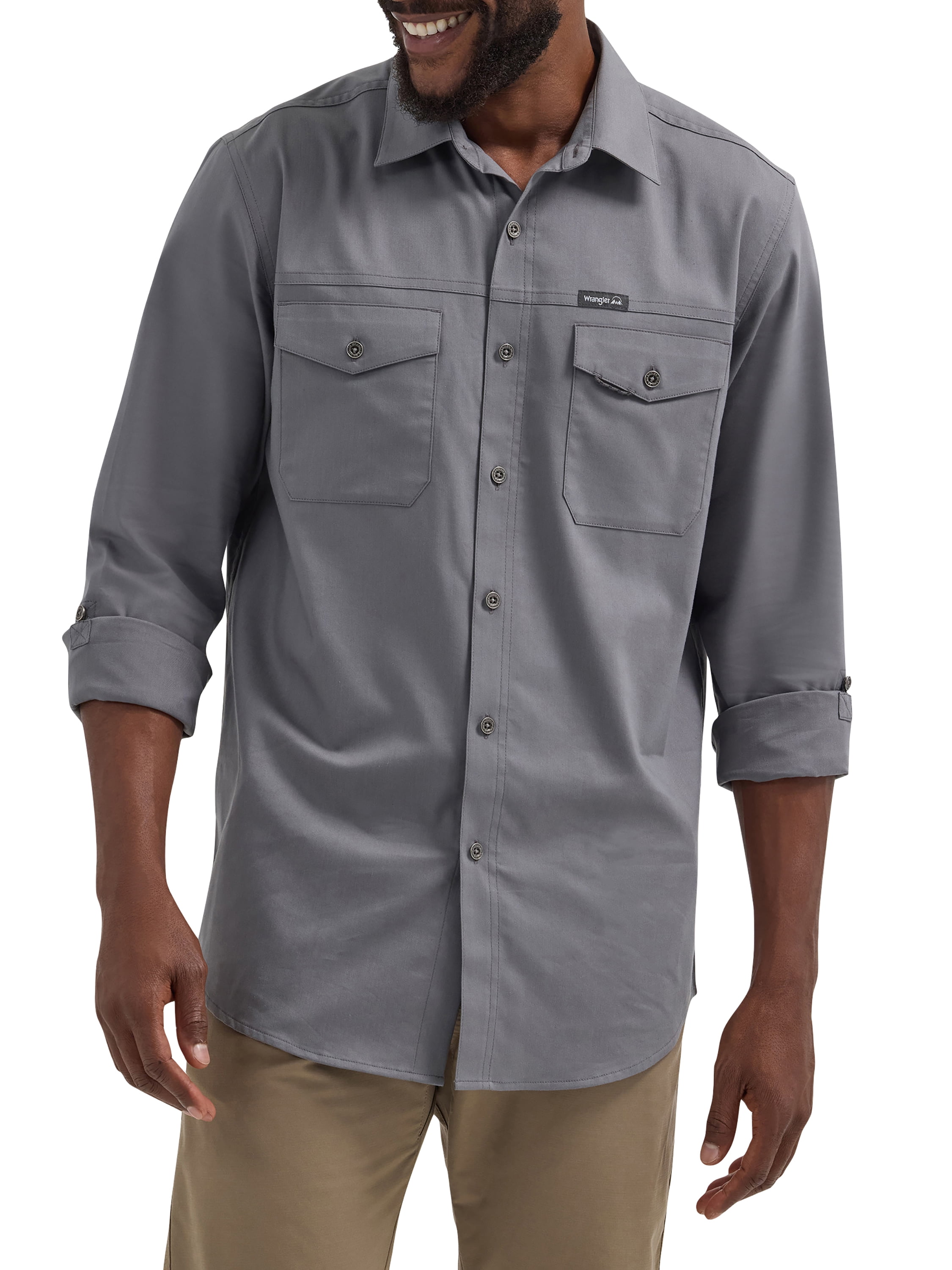 Wrangler® Men's Outdoor Long Sleeve Shirt with UPF 30+ Protection ...