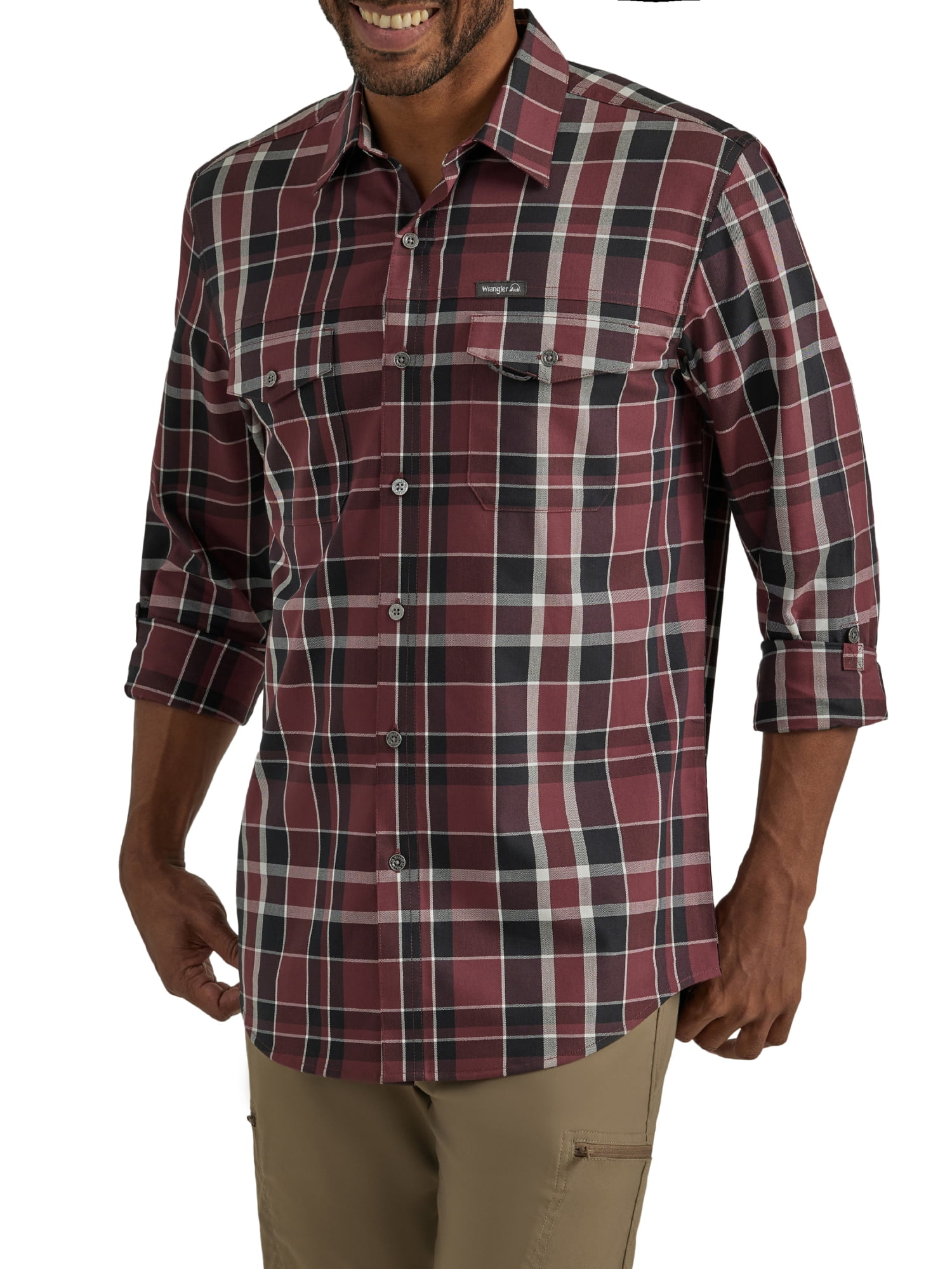 Wrangler® Men's Outdoor Long Sleeve Shirt with UPF 30+ Protection ...