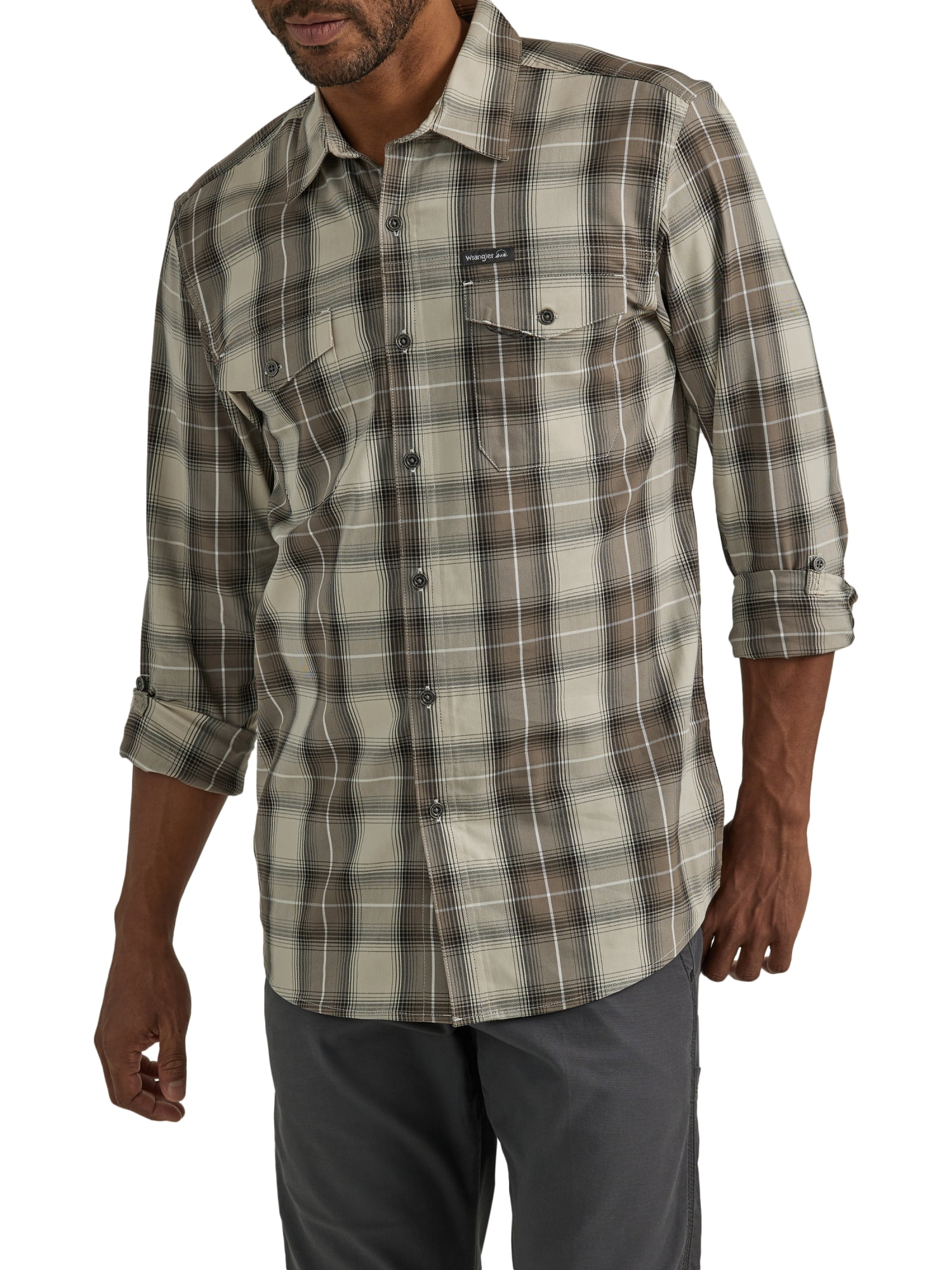 Wrangler® Men's Outdoor Long Sleeve Shirt with UPF 30+ Protection ...