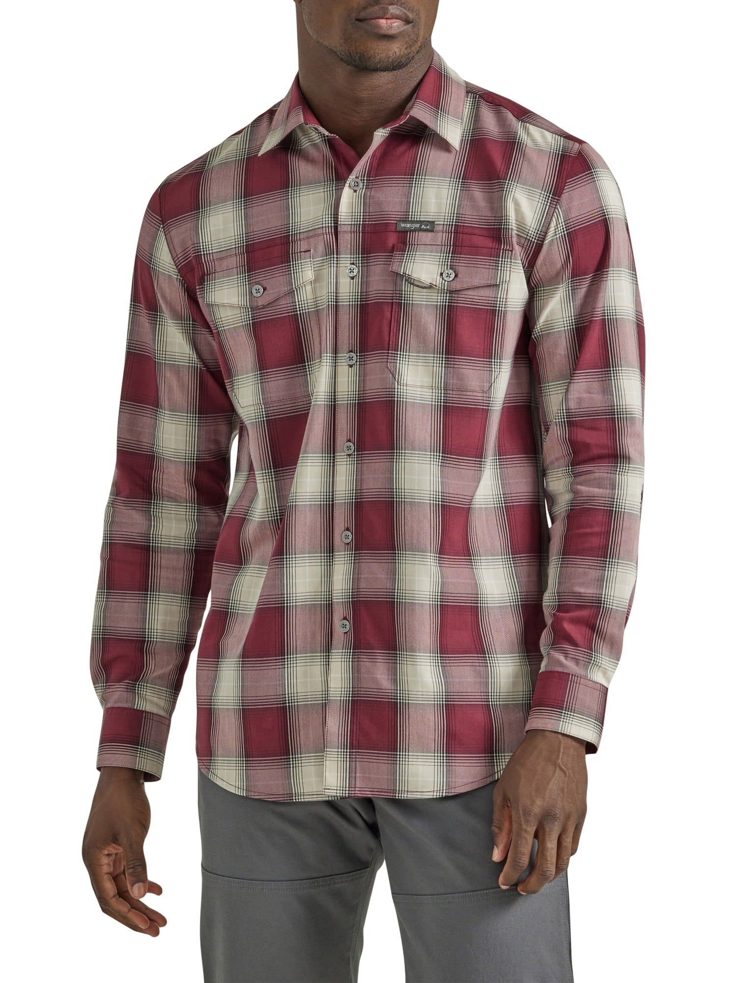 Wrangler® Men's Outdoor Long Sleeve Shirt with UPF 30+ Protection ...