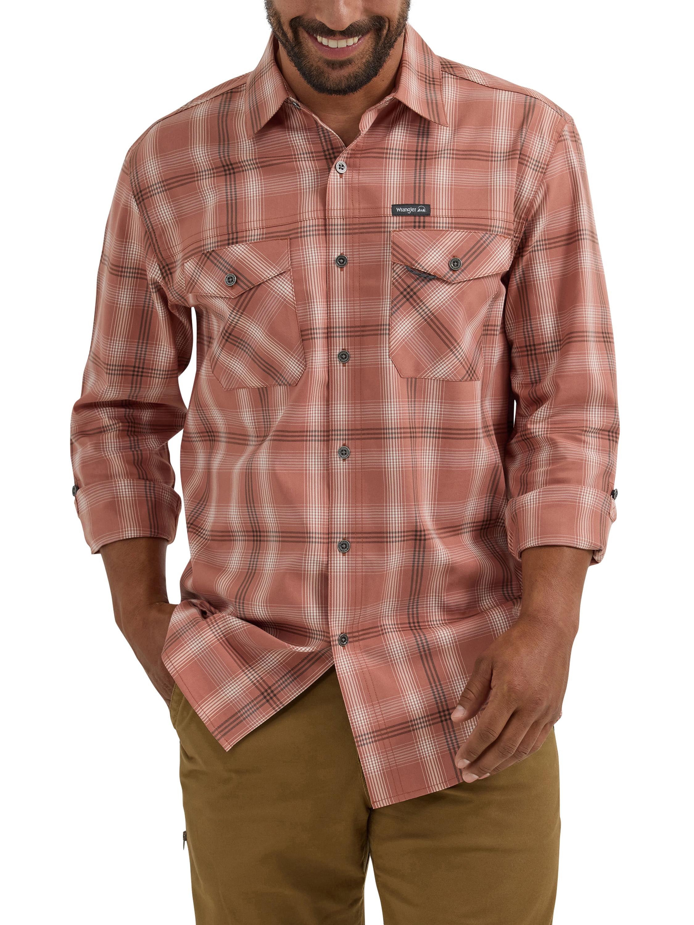 Wrangler® Men's Outdoor Long Sleeve Shirt with UPF 30+ Protection ...