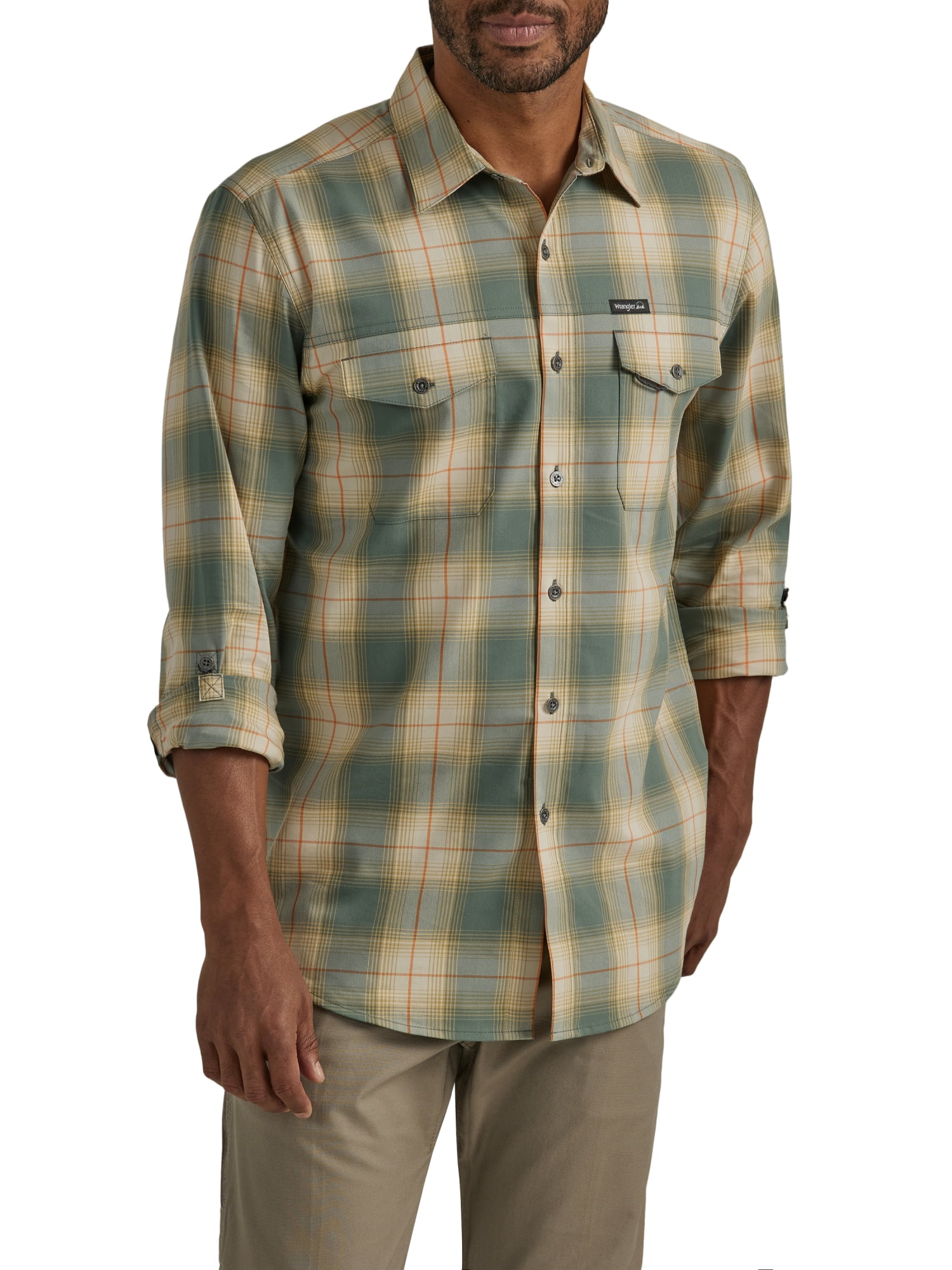 Wrangler® Men's Outdoor Long Sleeve Shirt with UPF 30+ Protection ...