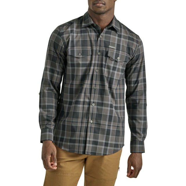 Wrangler® Men's Outdoor Long Sleeve Shirt with UPF 30+ Protection ...