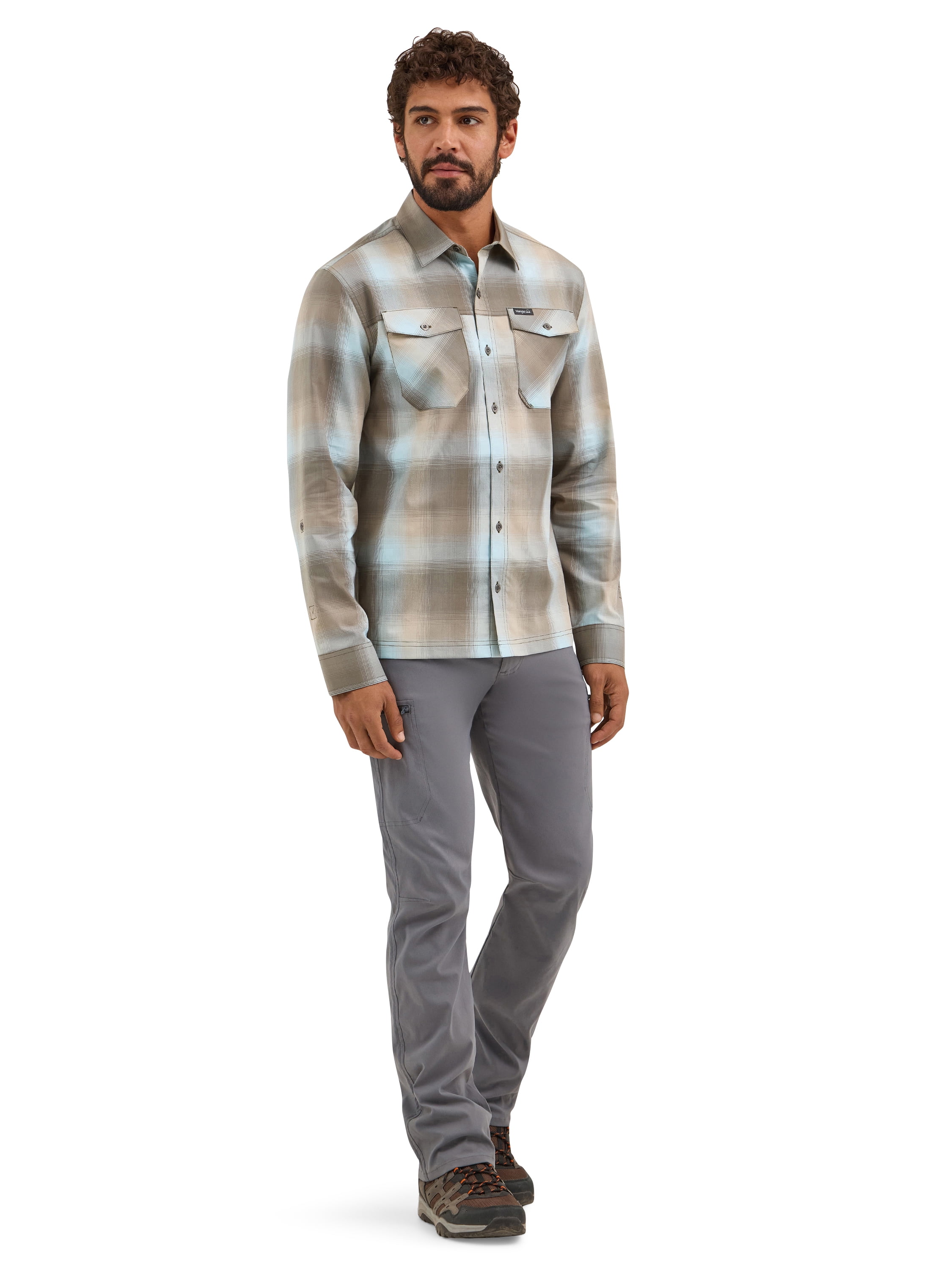 Wrangler® Men's Outdoor Long Sleeve Shirt with UPF 30+ Protection ...