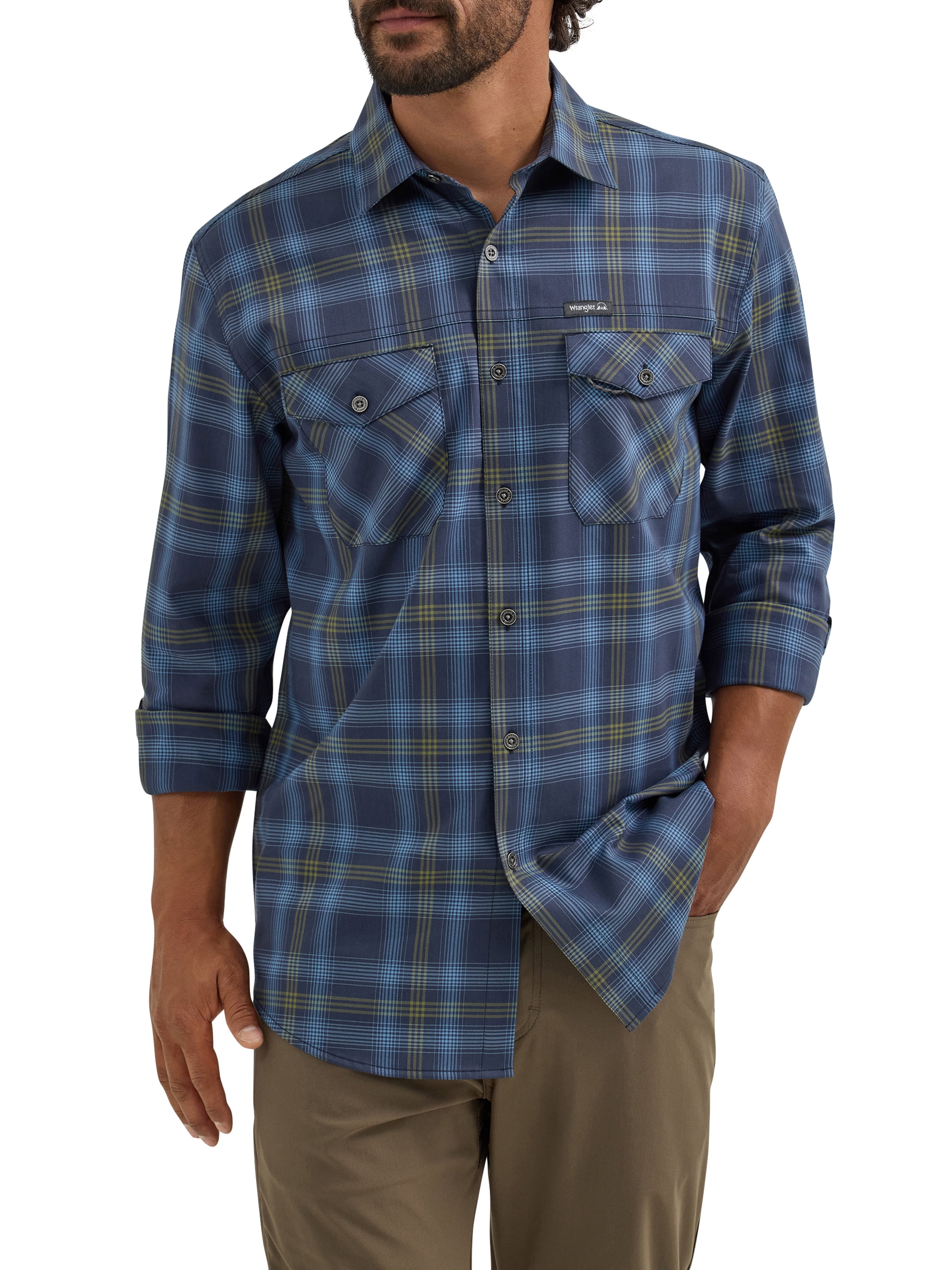 Wrangler® Men's Outdoor Long Sleeve Shirt with UPF 30+ Protection ...