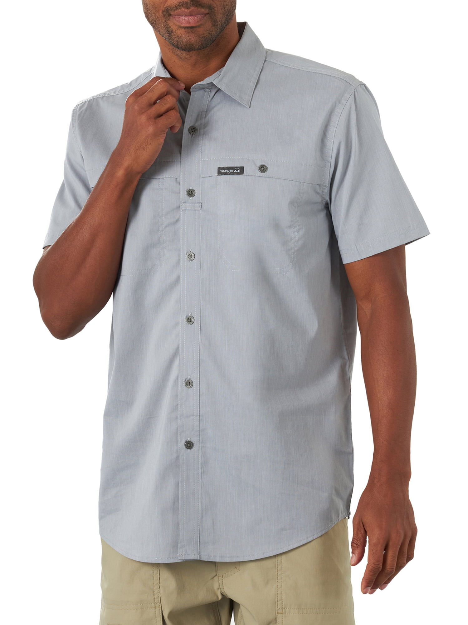 Wrangler men's Short Sleeve Camp Shirt - UPF 50 Sun Protection ...