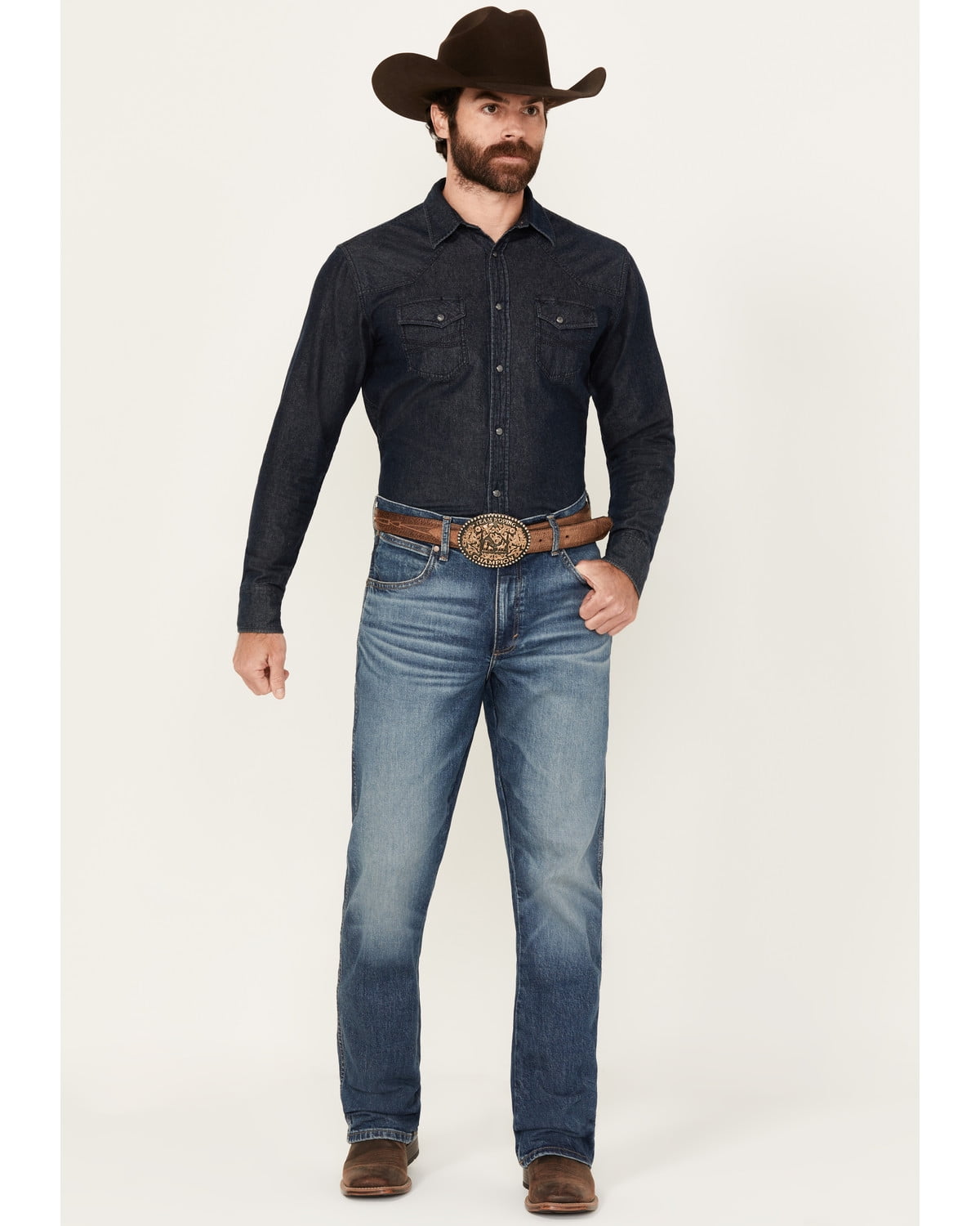 Wrangler Men's Retro 77Mwz Whitley Medium Wash Slim Bootcut Stretch Denim Jeans Medium Wash 36W ...