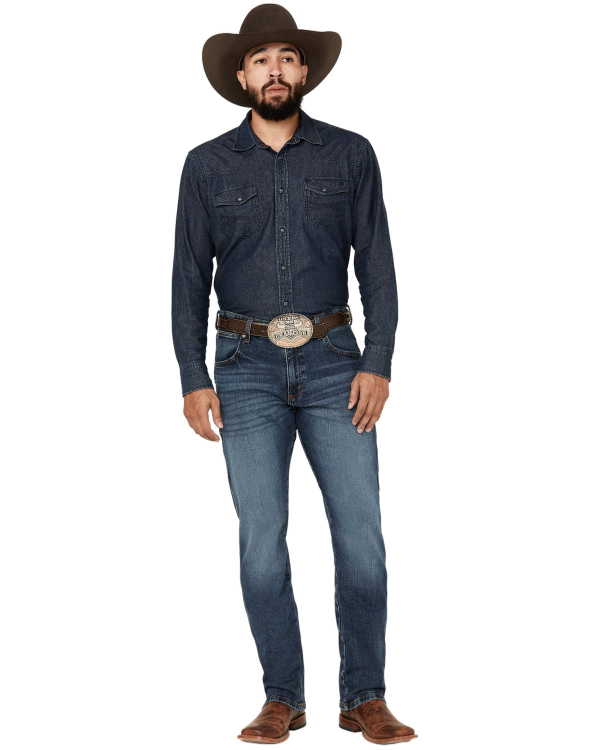 Wrangler Men's Retro Gaffery Medium Wash Slim Straight Stretch Denim ...