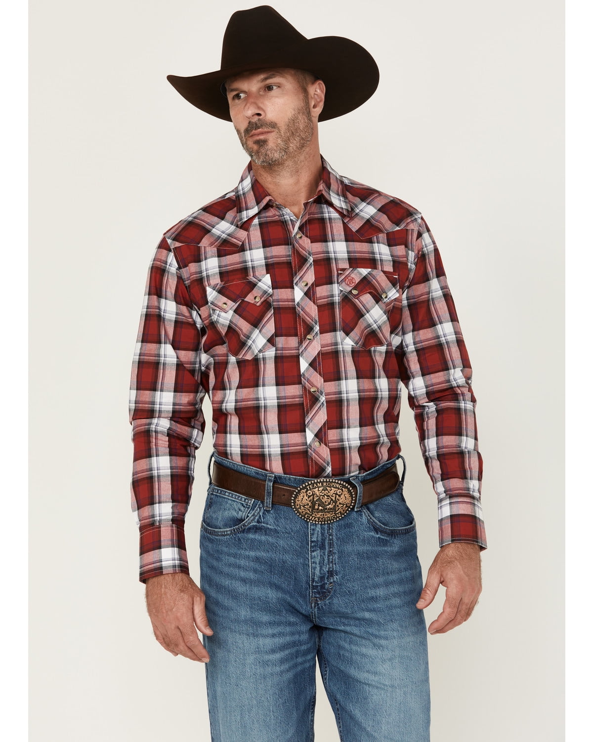 Wrangler Men's Retro Plaid Print Long Sleeve Snap Western Shirt ...