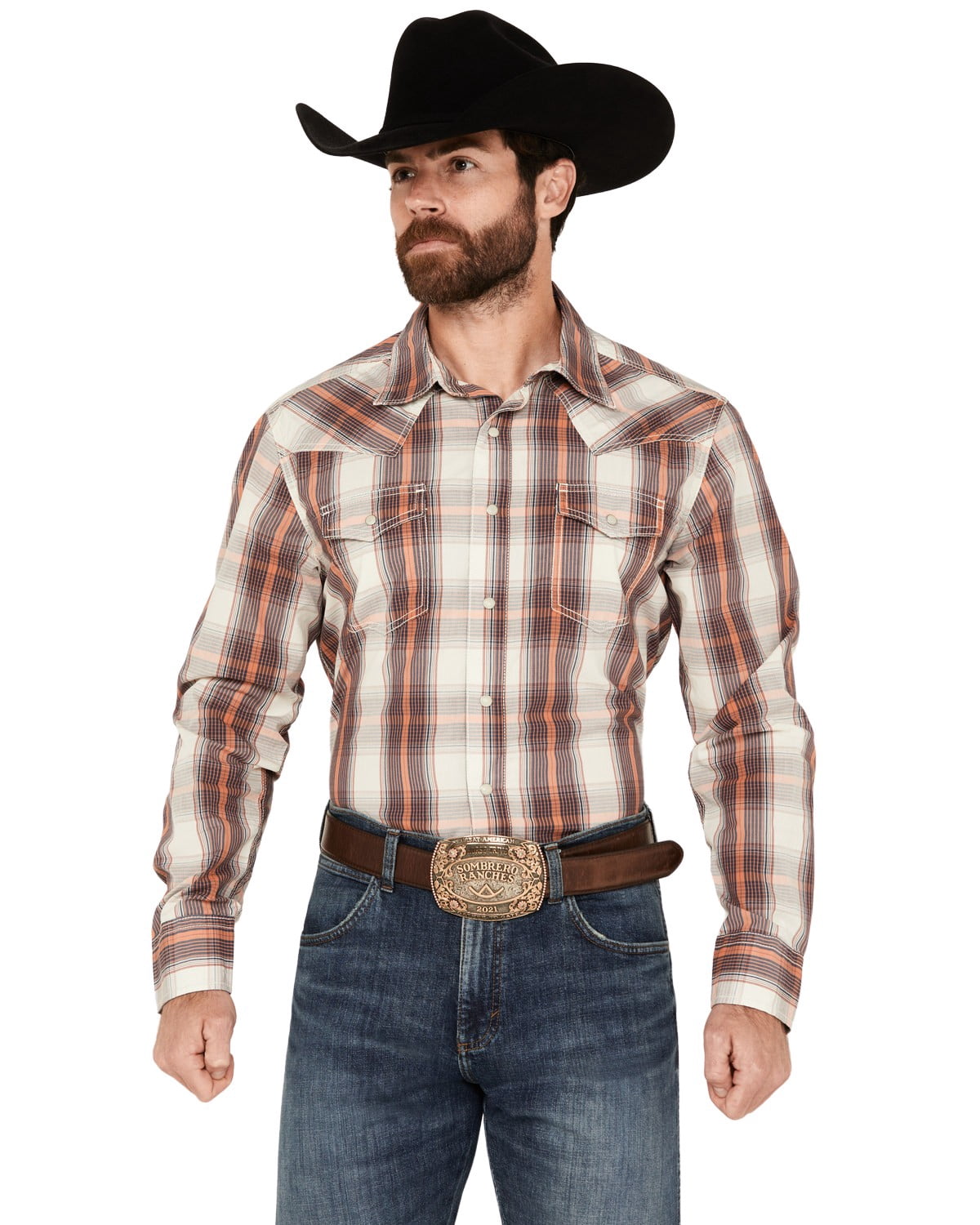 Wrangler Men's Retro Premium Plaid Print Long Sleeve Snap Western Shirt ...