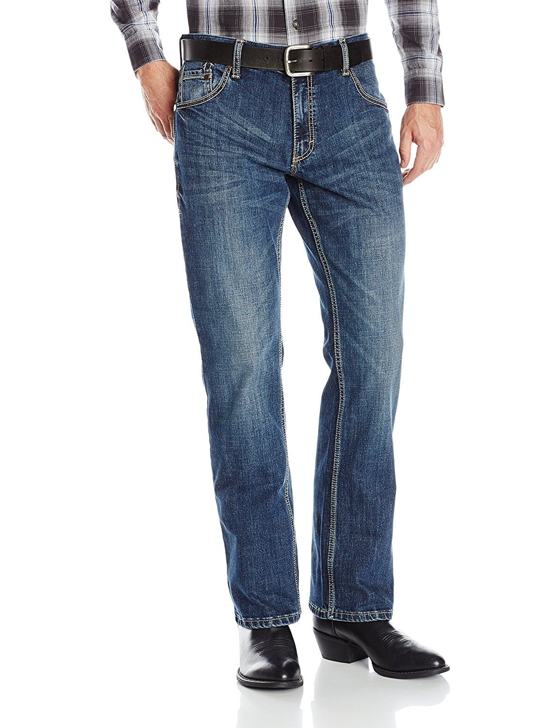 Wrangler Men's Retro Layton Medium Wash Low Rise Slim Bootcut Jeans Denim 33W x 36L US - Walmart.com