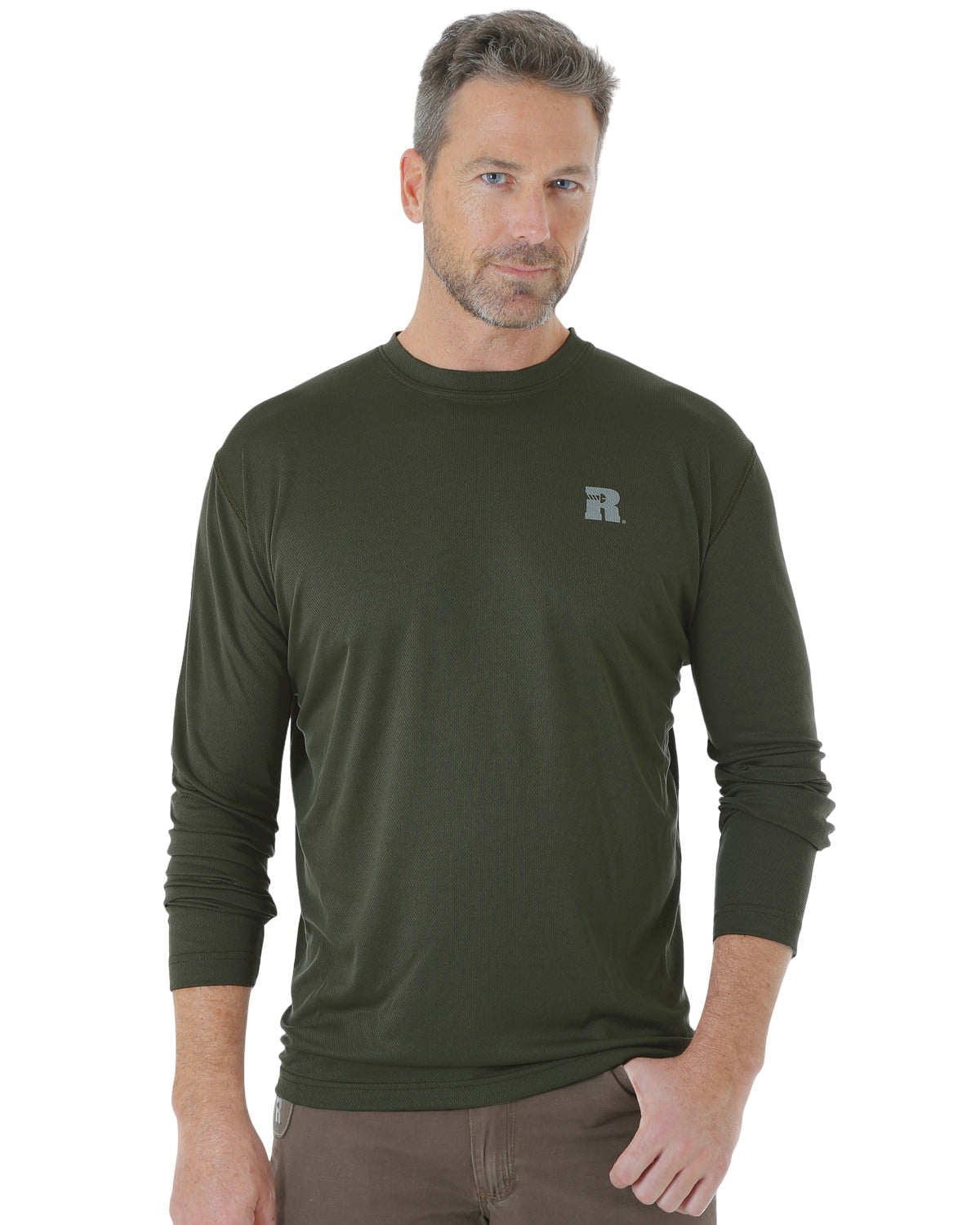 Wrangler Men's Riggs Crew Performance Long Sleeve Work T-Shirt Big And ...