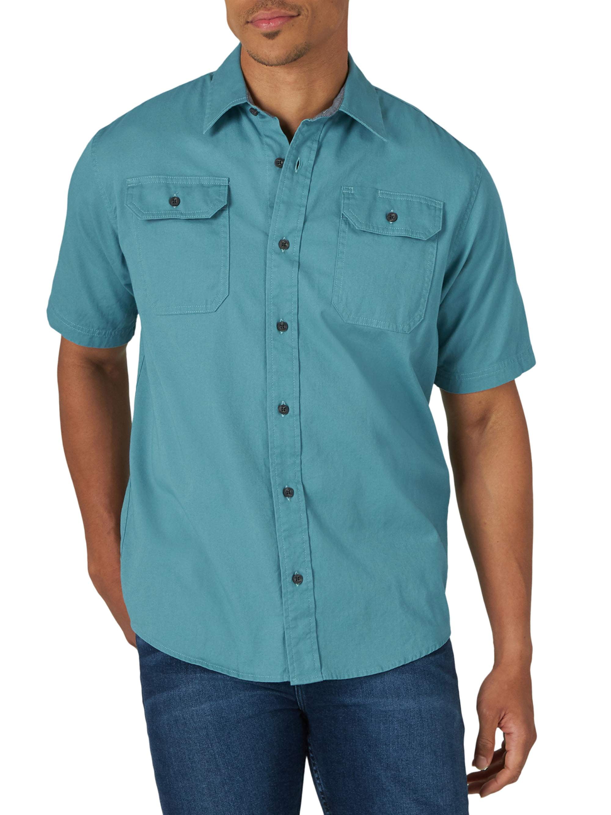 Wrangler Mens Short Sleeve Comfort Stretch Woven Shirt