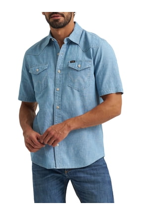 Mens Chambray Shirt Short Sleeve