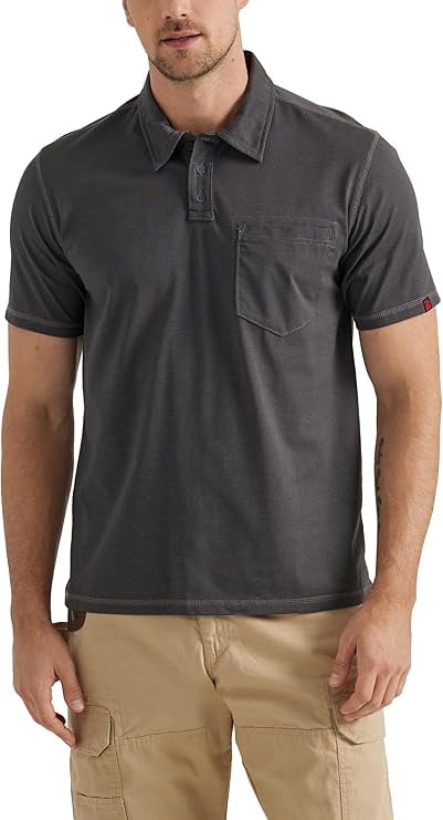Wrangler Men's Short-Sleeve Performance Knit Polo Work Shirt Color ...