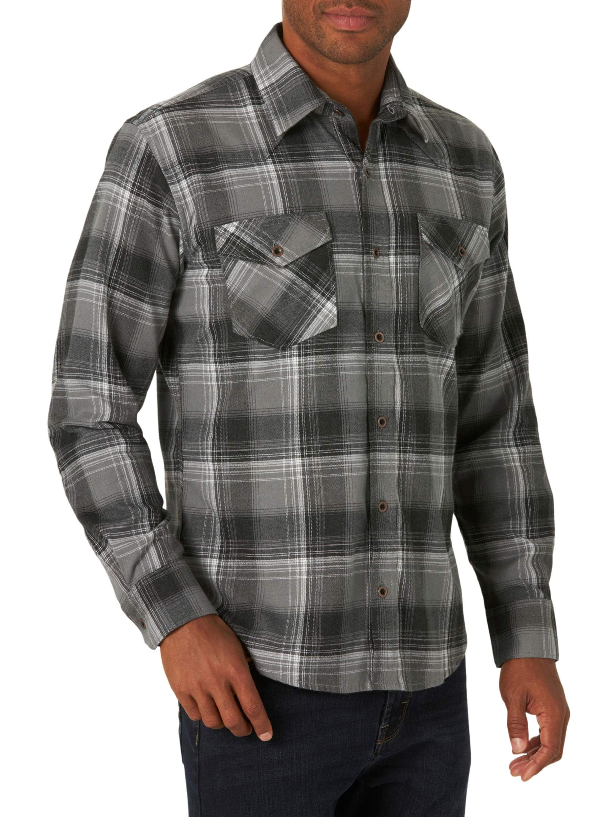 Wrangler Men’s Short Sleeve Slim Fit 2 Pocket Western Plaid Shirt ...