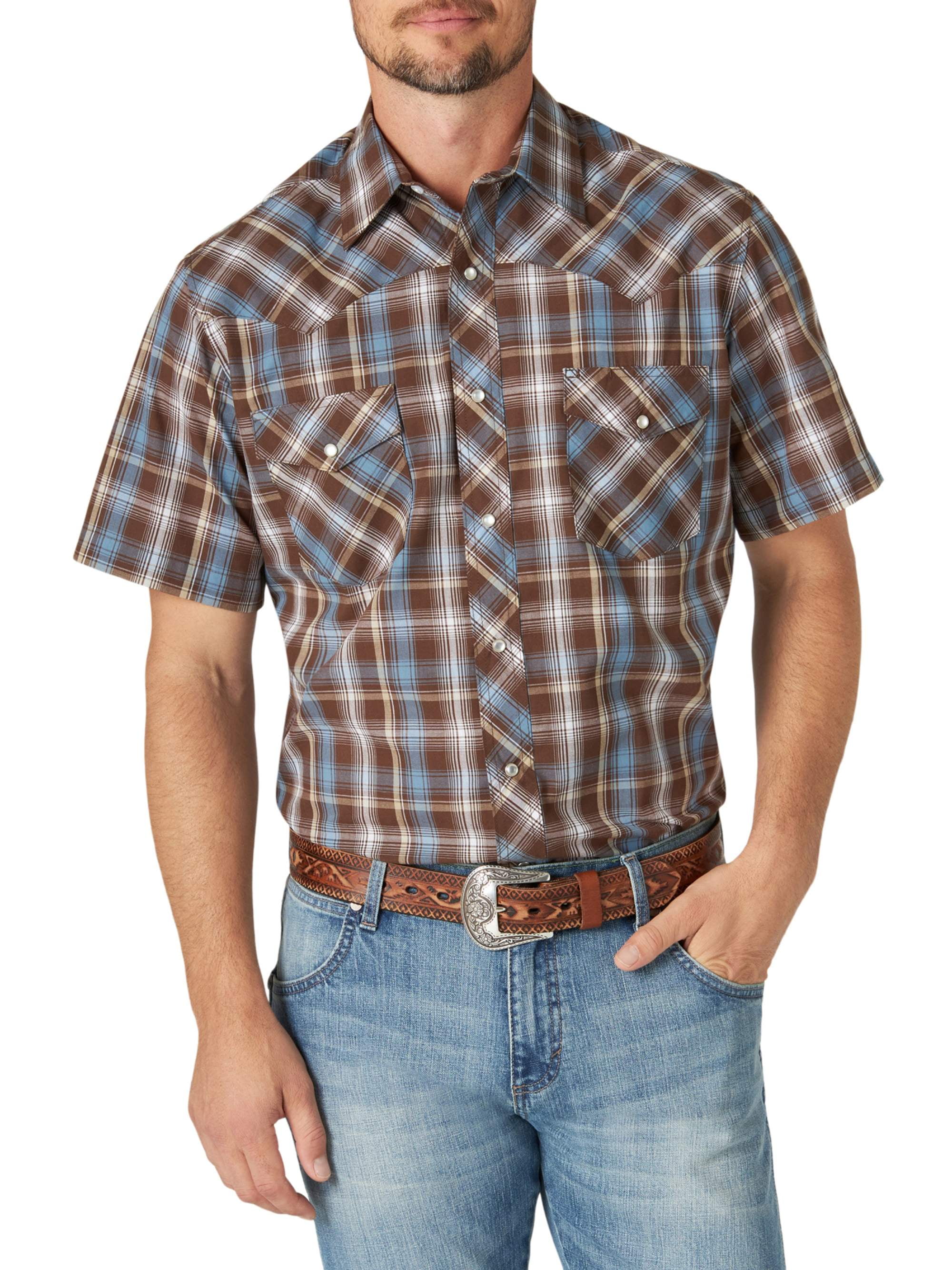 Wrangler Men's Short Sleeve Western Shirt - Walmart.com