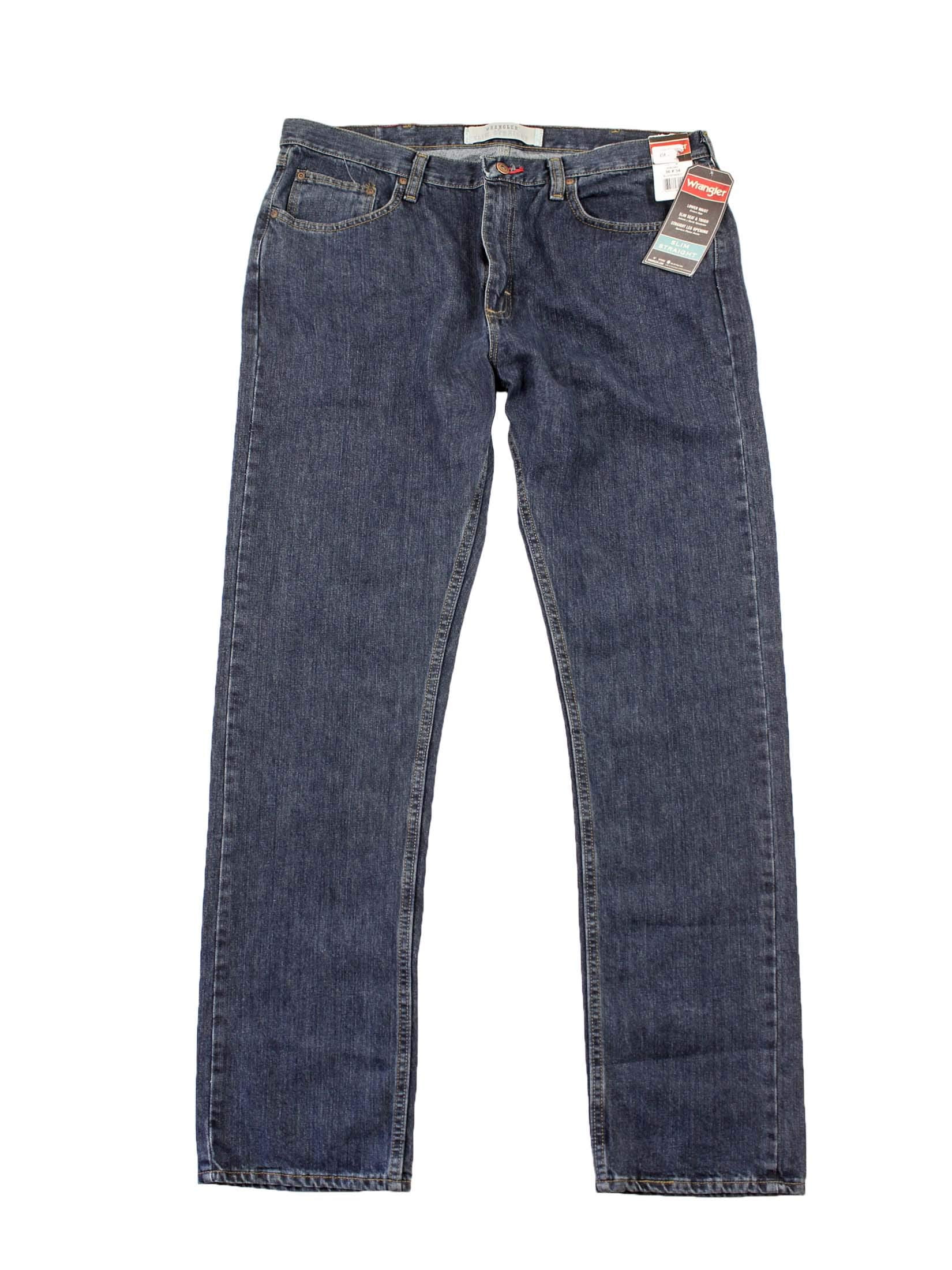 Wrangler Men's Slim Straight Leg Denim Jeans (Medium Wash, 34W x 30L ...