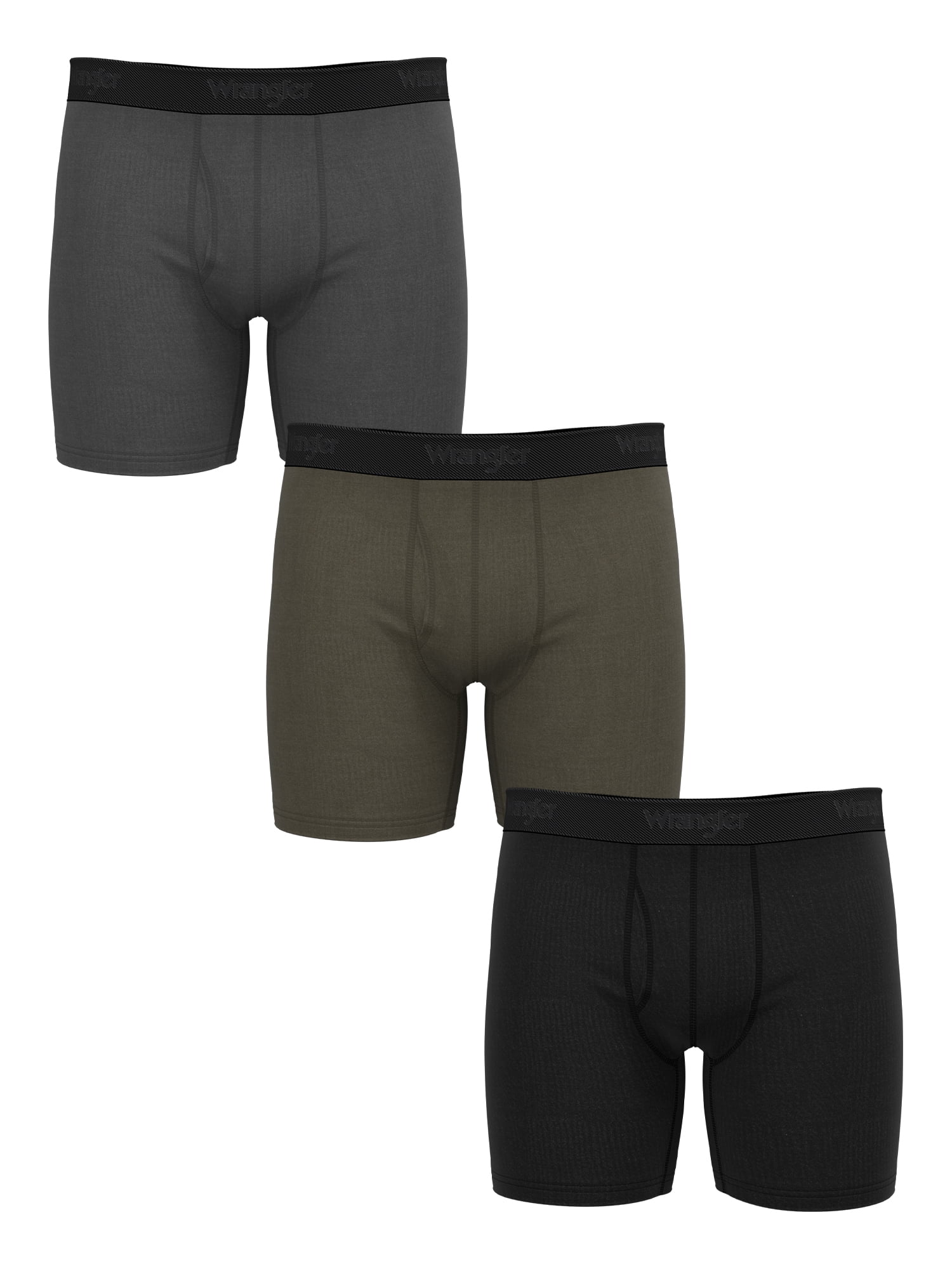 Wrangler Men's Soft Flex Boxer Brief Set, Boxer Briefs Underwear for ...