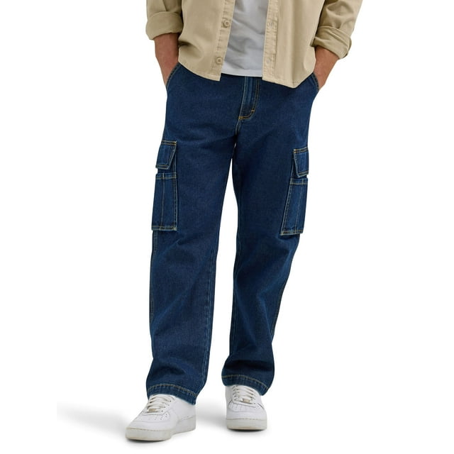 Wrangler® Men's Straight Leg Denim Cargo Pants - Walmart.com
