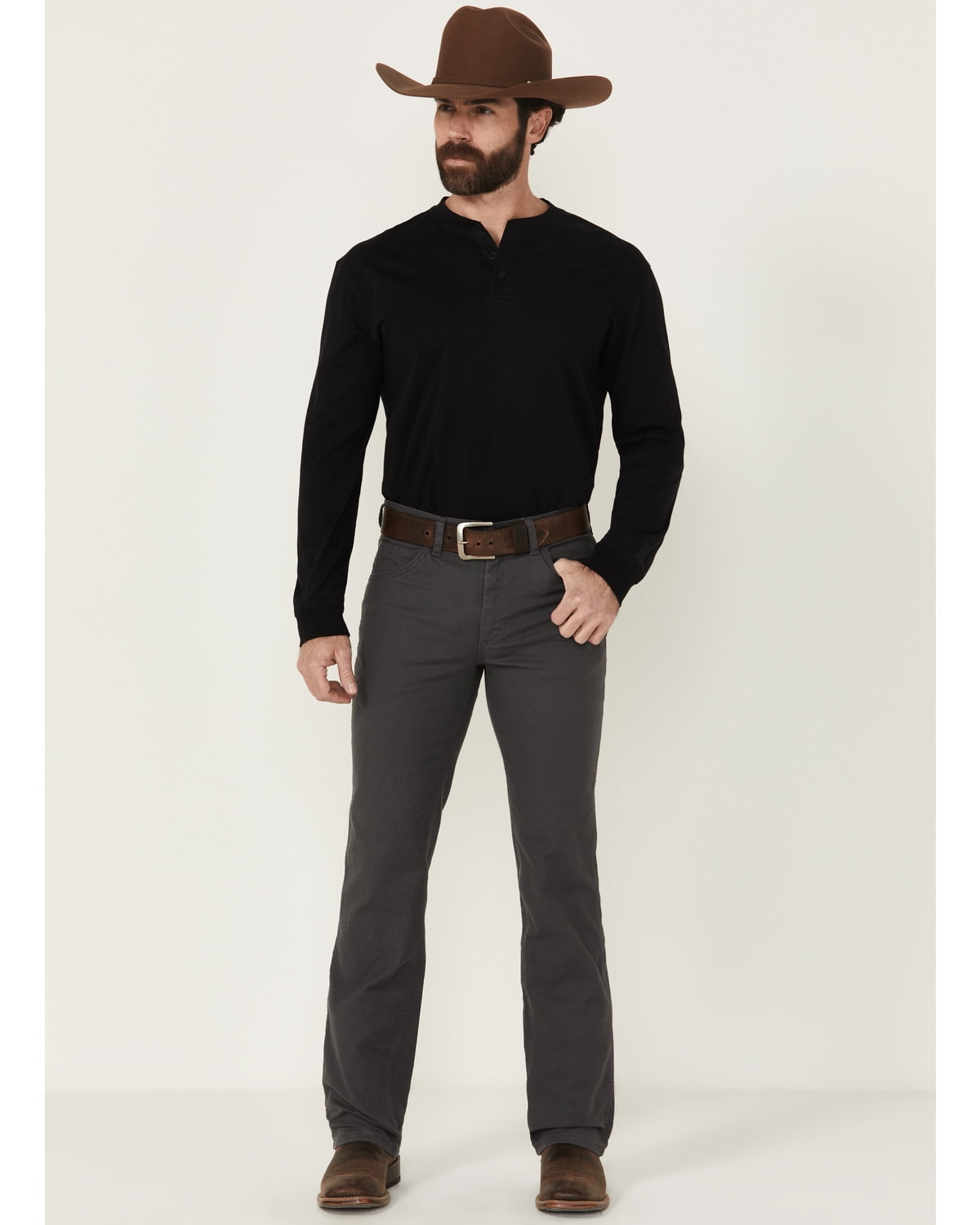 Wrangler Men's Men'S Tough Comfort Slim Straight Cowboy Cut Canvas ...