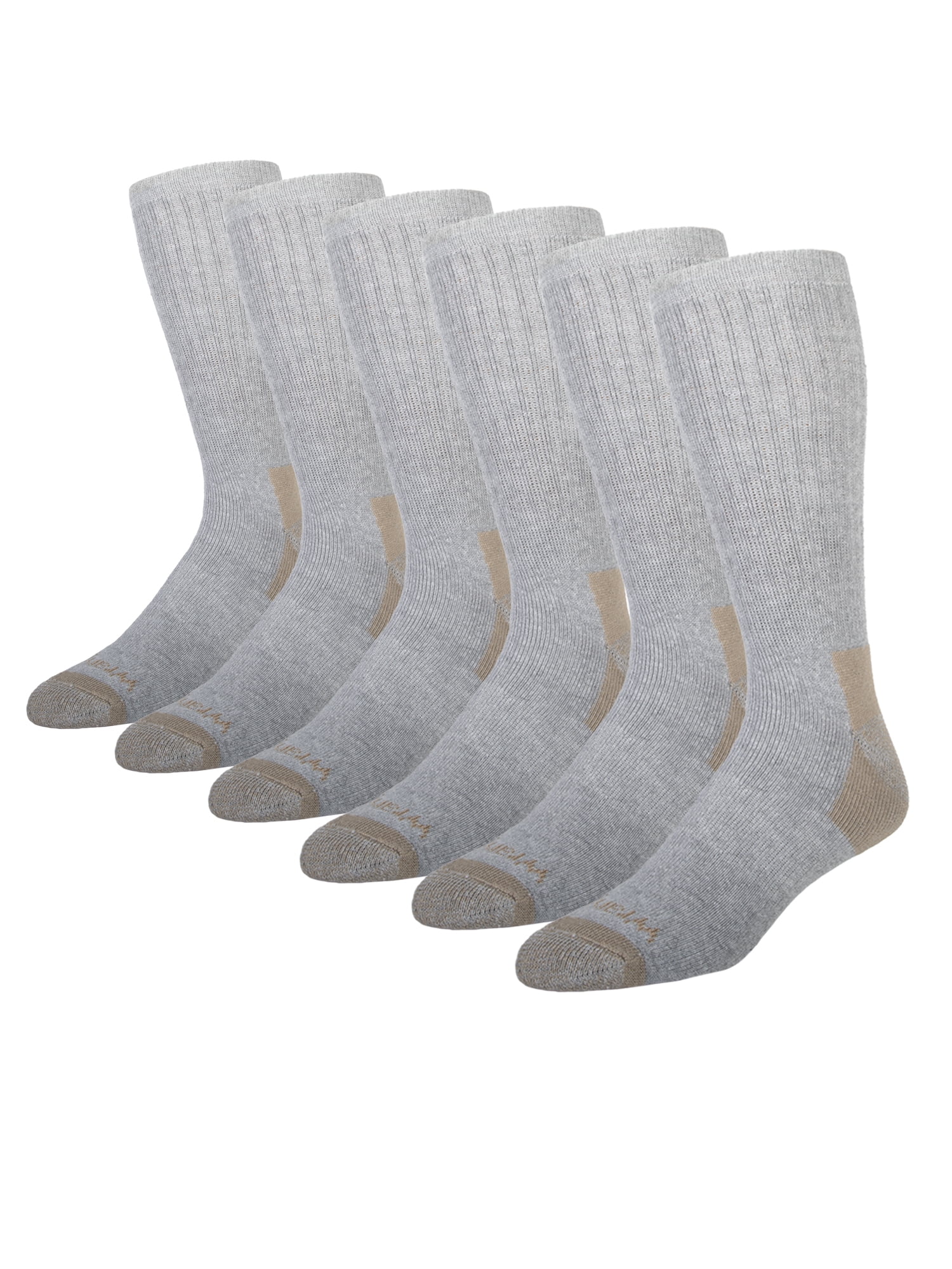 Wrangler Men's Ultimate Comfort Crew Socks, Work Socks for Men, Grey, 6 ...