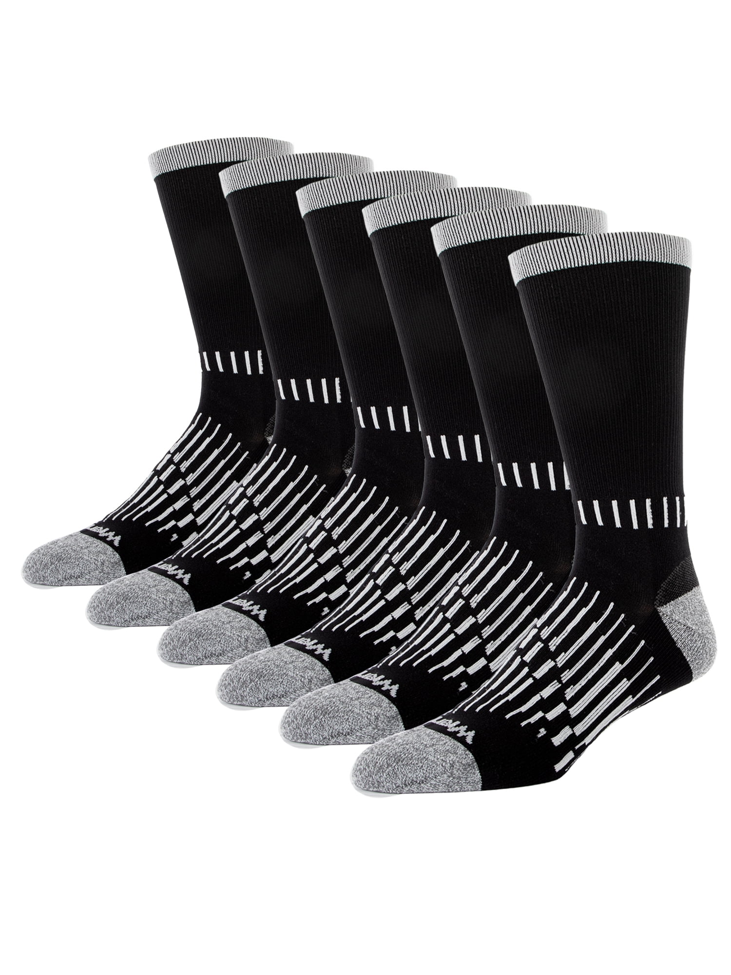 Wrangler Men's Ultimate Durable Work Socks, Crew Socks for Men, Black ...