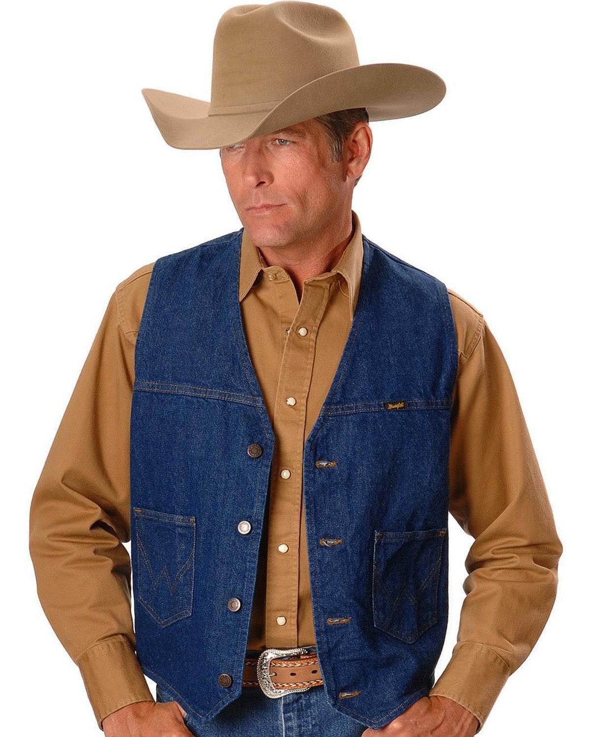 Wrangler Men's Unlined Denim Vest Small Denim - Walmart.com