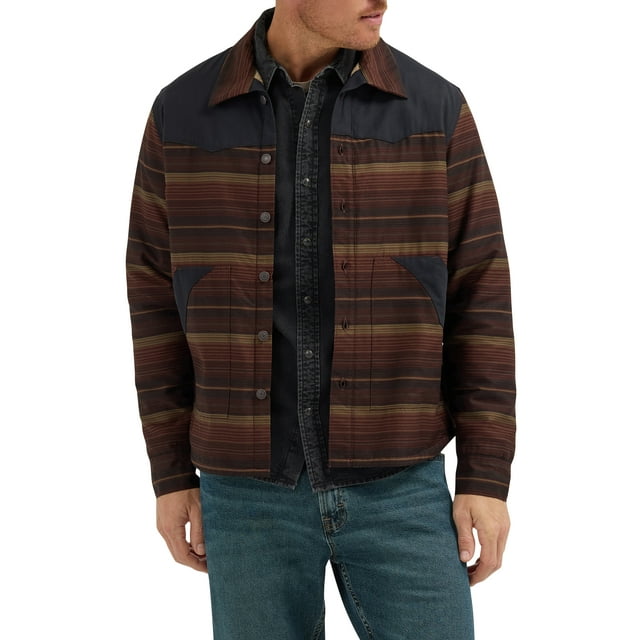 Wrangler® Men's and Big Men's Heavyweight Shirt Jacket with Sherpa ...