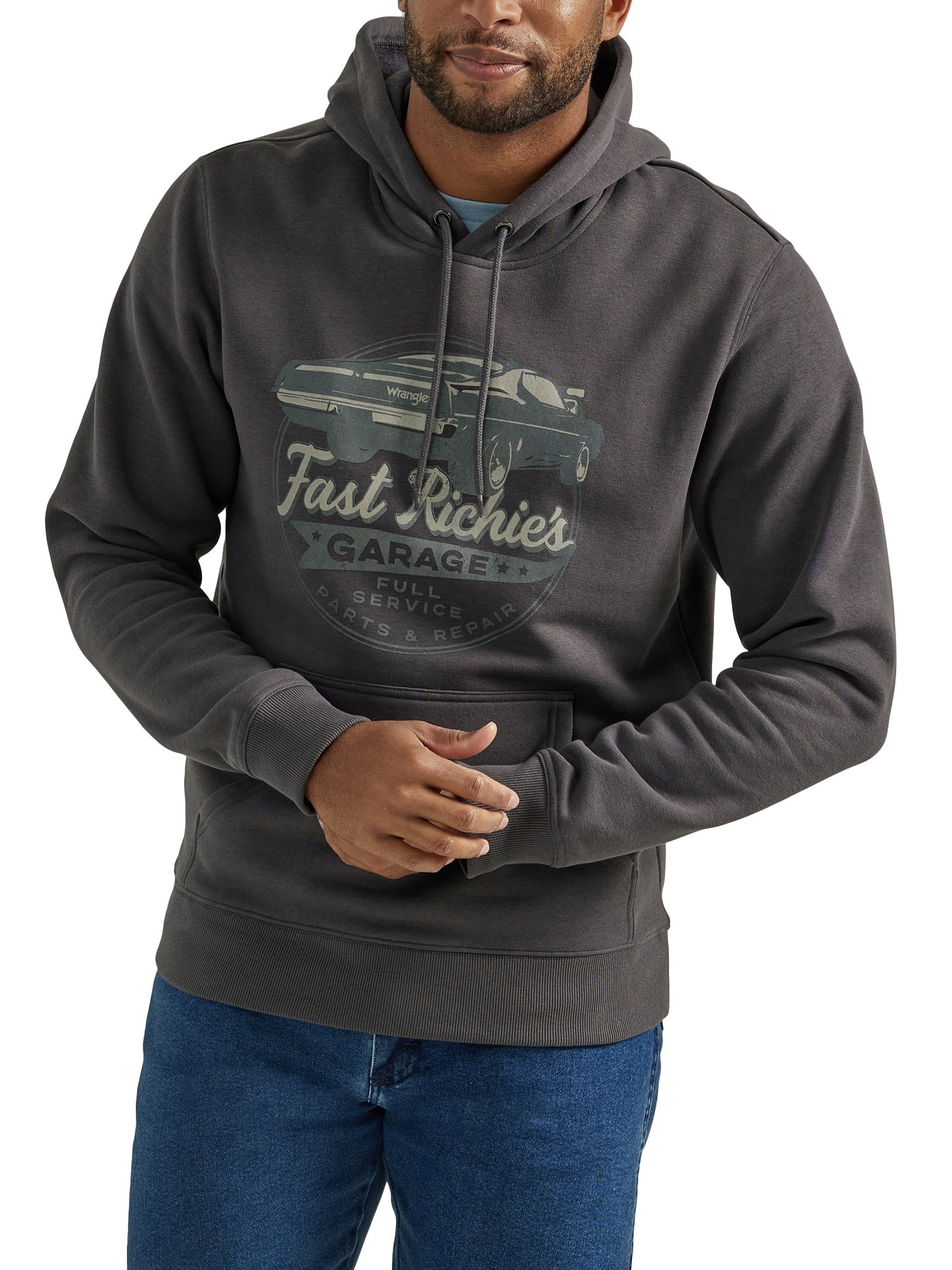 Wrangler® Men's and Big Men's Regular Fit Graphic Hoodie, Sizes S-2XL ...