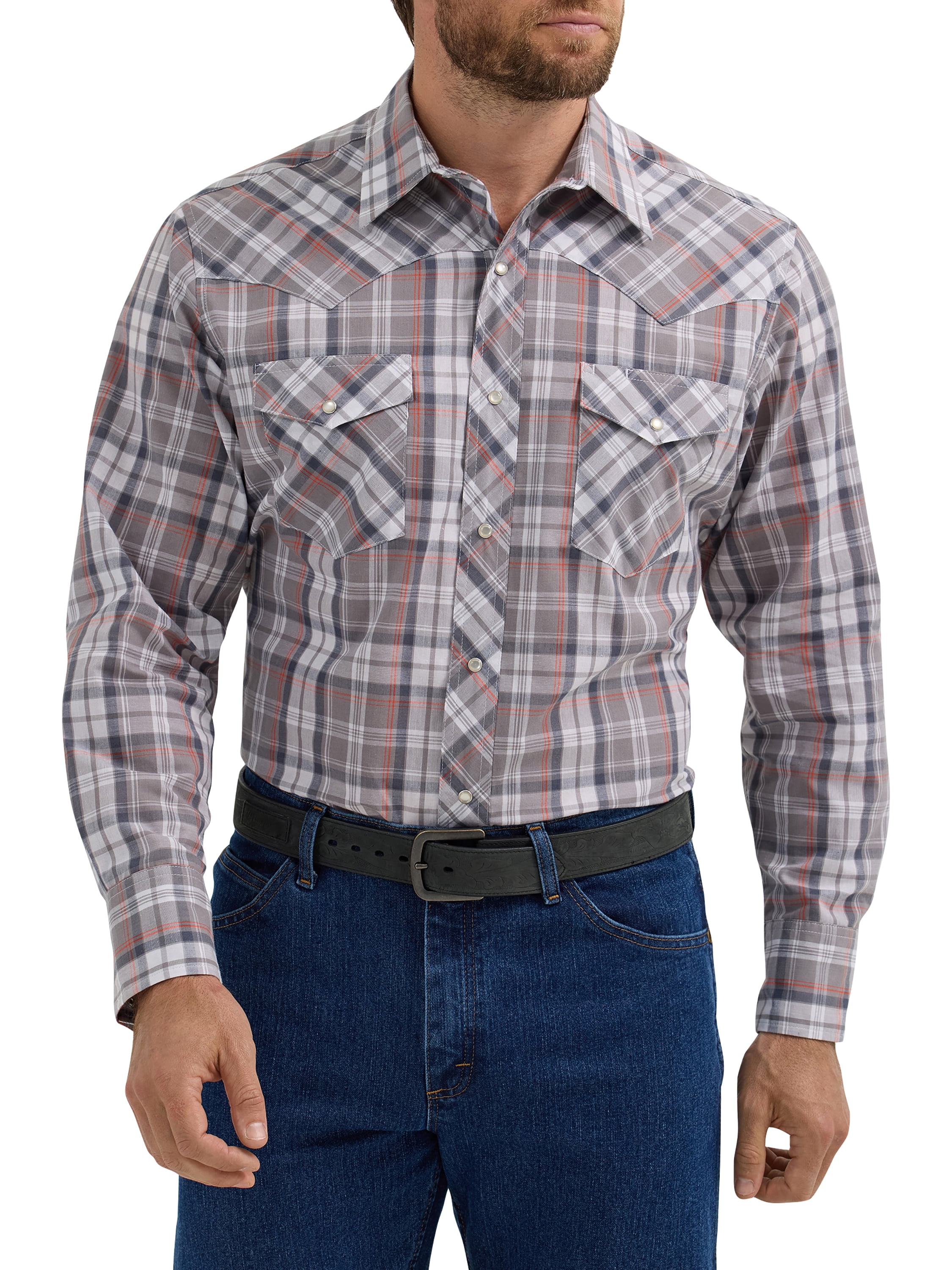 Wrangler men's Fit Western Shirt - Long Sleeve Cowboy Style - Walmart.com