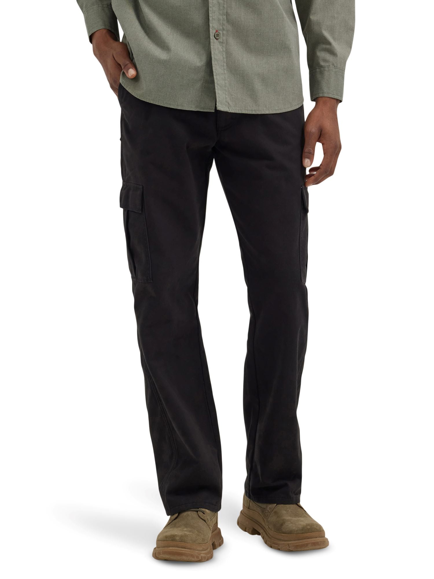 Wrangler Men's and Big Men's Relaxed Fit Fleece Lined Cargo Pant ...