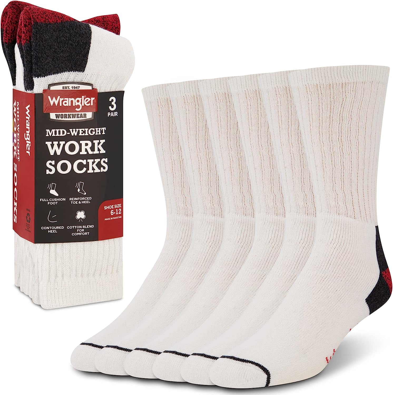 Wrangler Mens Works Socks, 3-Pack - Walmart.com
