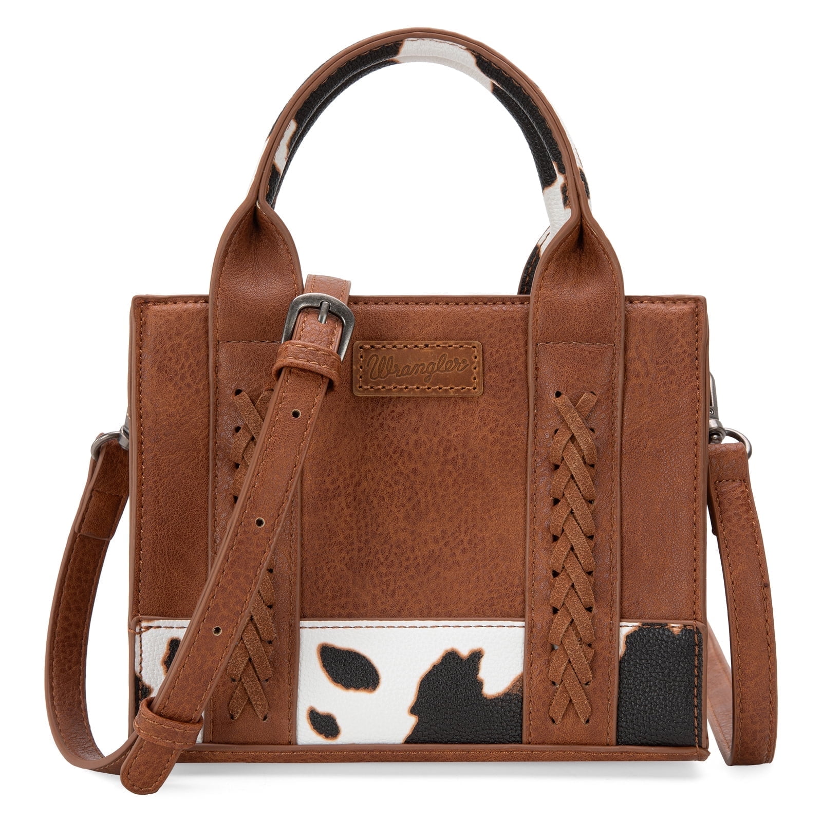 Wrangler Mini Tote Bag for Women Cow Print Western Crossbody Purse, Cow ...