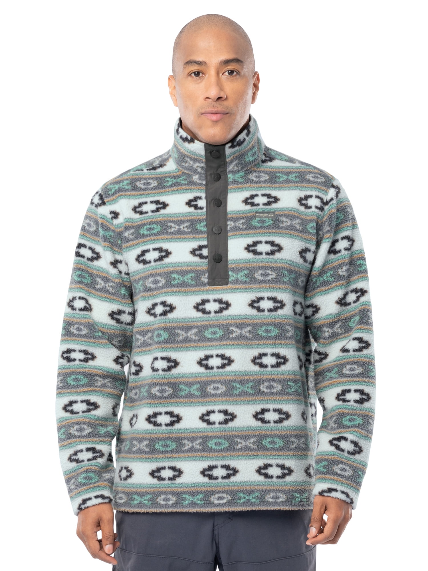 Wrangler Outdoor Men's & Big Men's Summit Fleece Mock-neck Artic ...