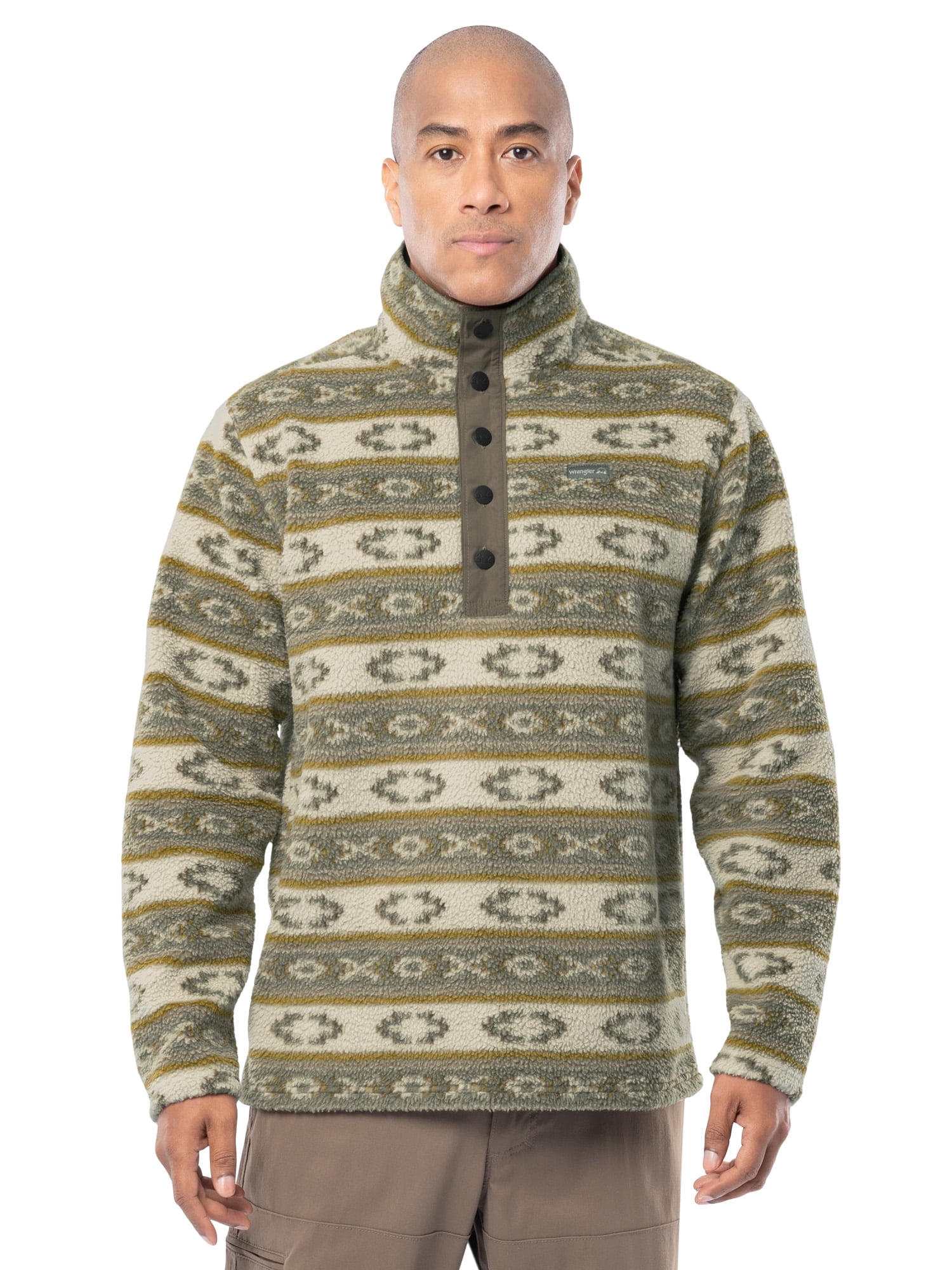 Wrangler Outdoor Men's & Big Men's Summit Fleece Mock-neck Artic ...