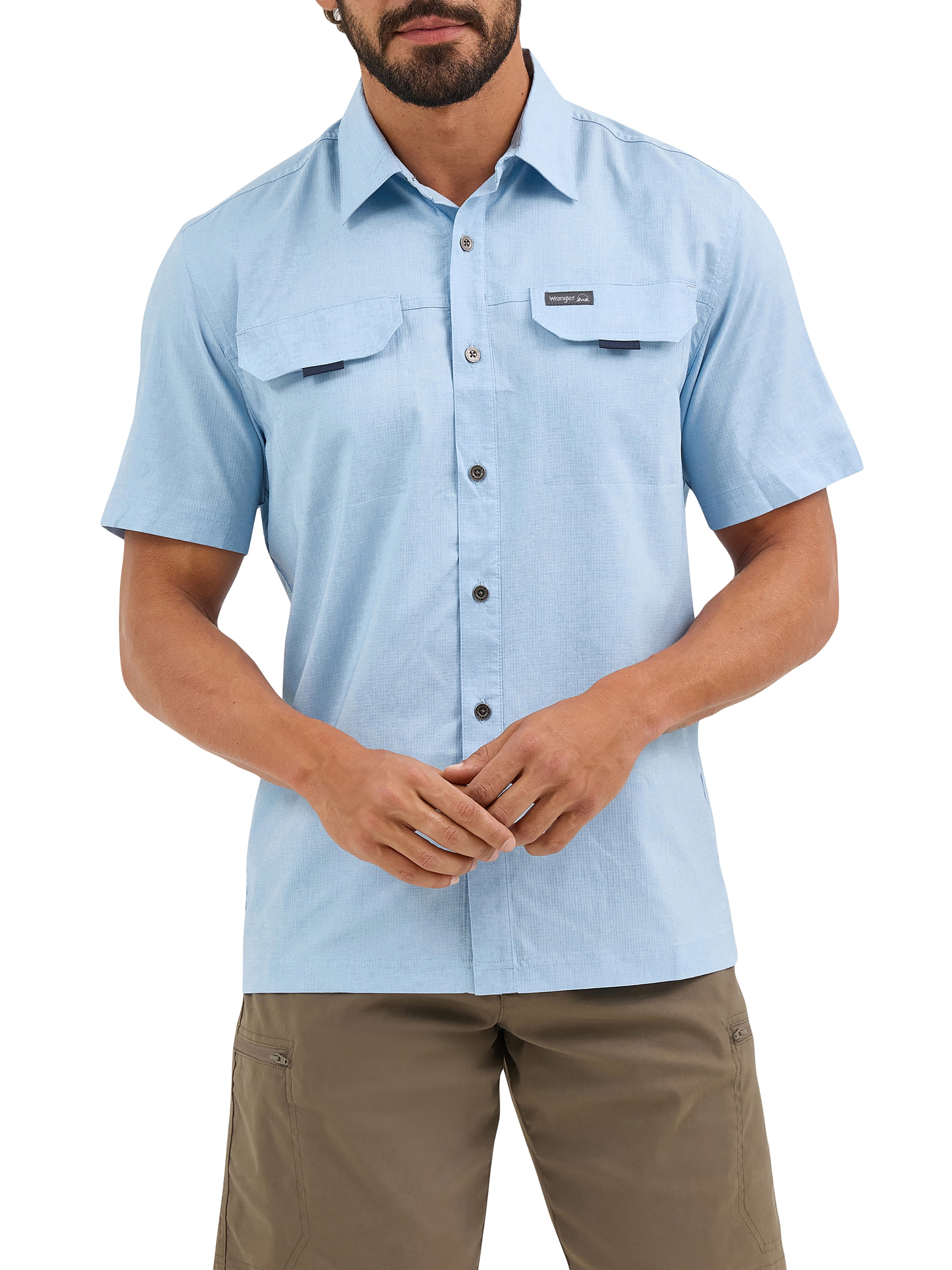 Wrangler® Outdoor Men's Short Sleeve Thru Hike Shirt, Sizes S-3XL ...