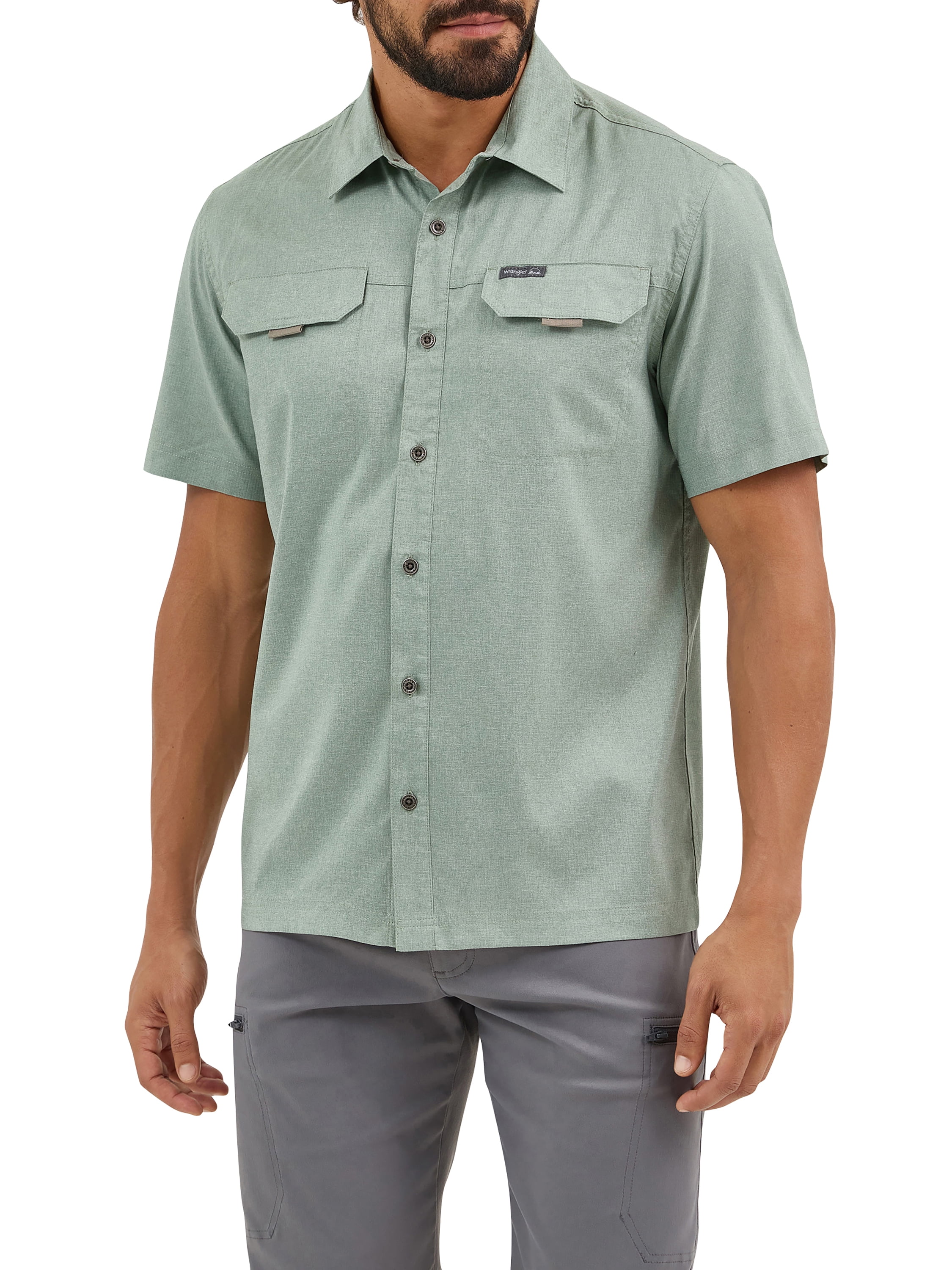 Wrangler® Outdoor Men's Short Sleeve Thru Hike Shirt, Sizes S-3XL ...