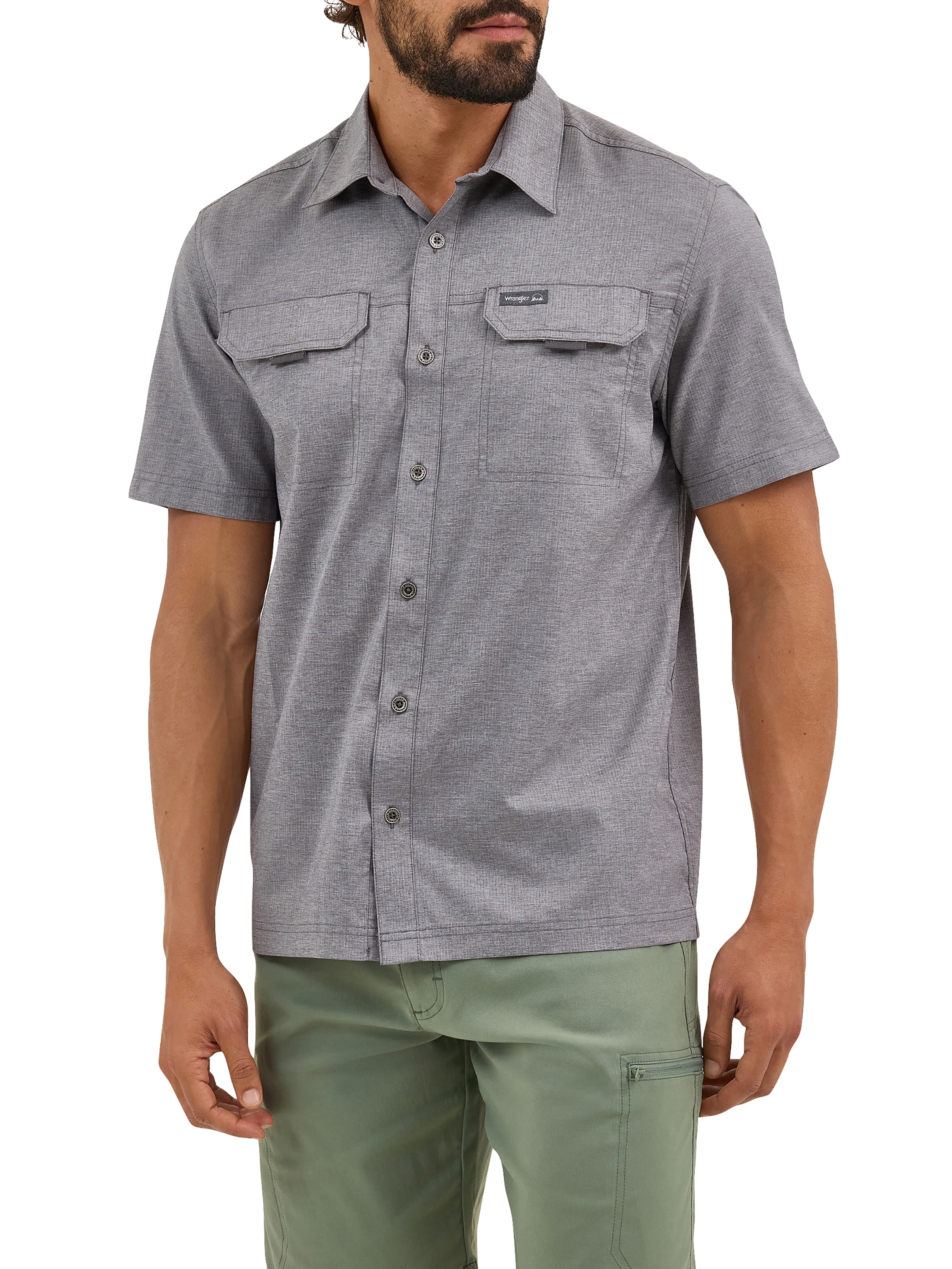Wrangler® Outdoor Men's Short Sleeve Thru Hike Shirt, Sizes S-3XL ...