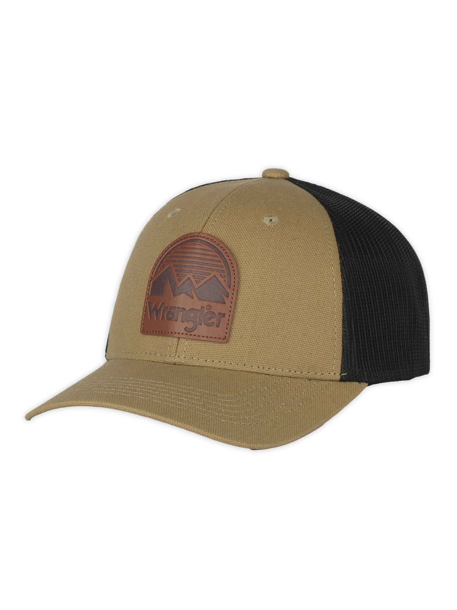 Wrangler Leather Patch Hat - Mesh Back Cap - Walmart.com