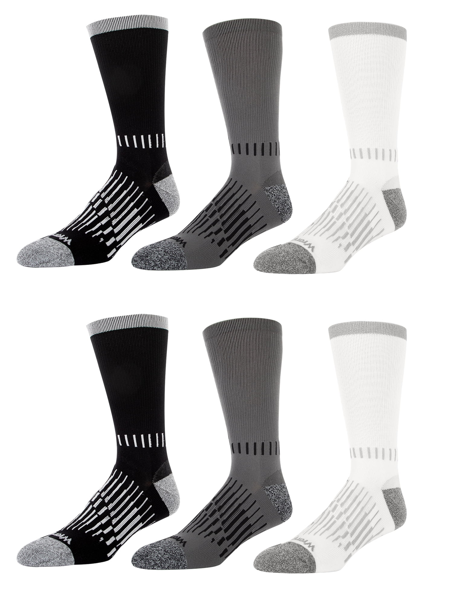 Wrangler Peak Light Compression Crew Socks for Men, Size 13-15, White ...