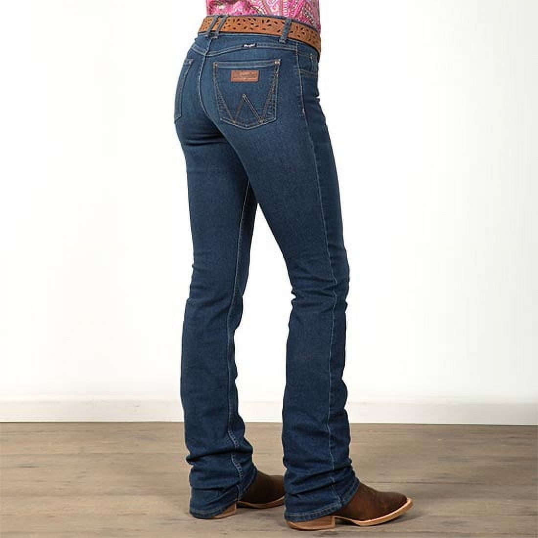 Wrangler Women's Retro Dark Wash Mid Rise Stretch Bootcut Jeans - 112336742 27W x 36L - Walmart.com