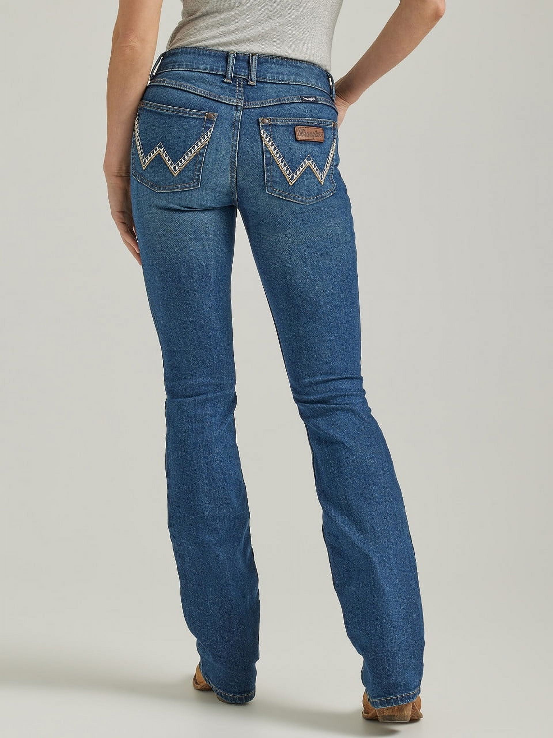 Wrangler Women's Retro Mae Medium Wash Mid Rise Stretch Bootcut Jeans ...