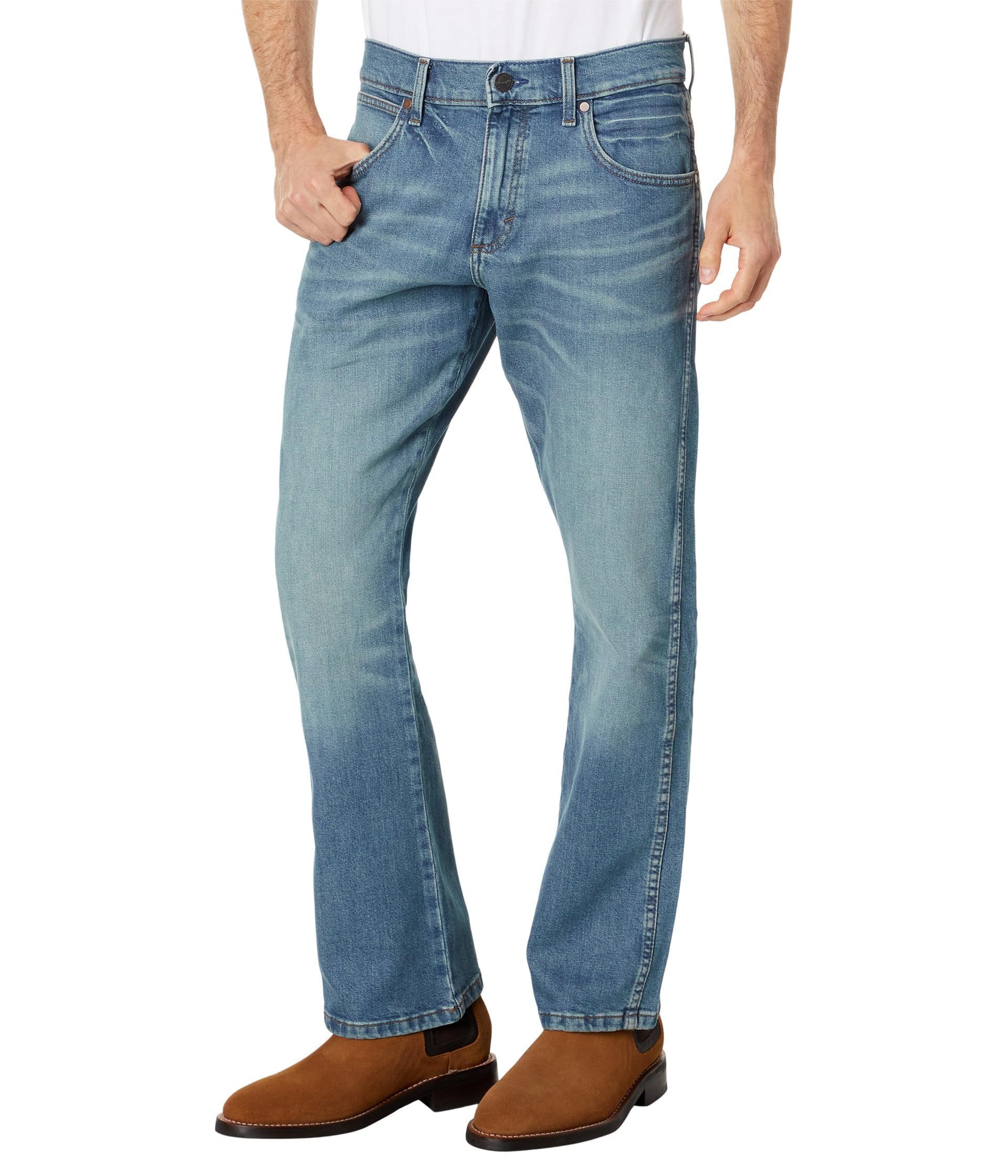 Wrangler Men's Retro Oleson Medium Wash Slim Bootcut Stretch Denim Jeans - 112335730 38W x 34L ...