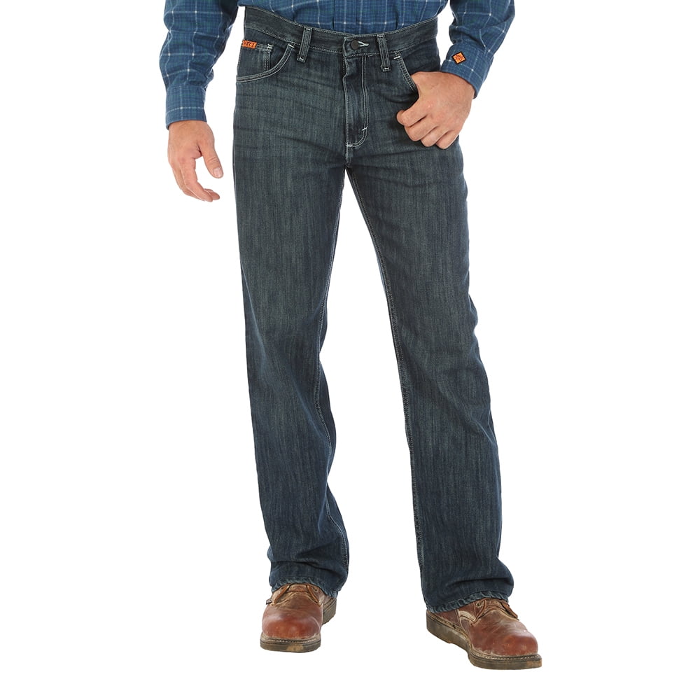 Wrangler Men's 20X 42 Vintage Bootcut Flame-Resistant Work Jeans Denim ...