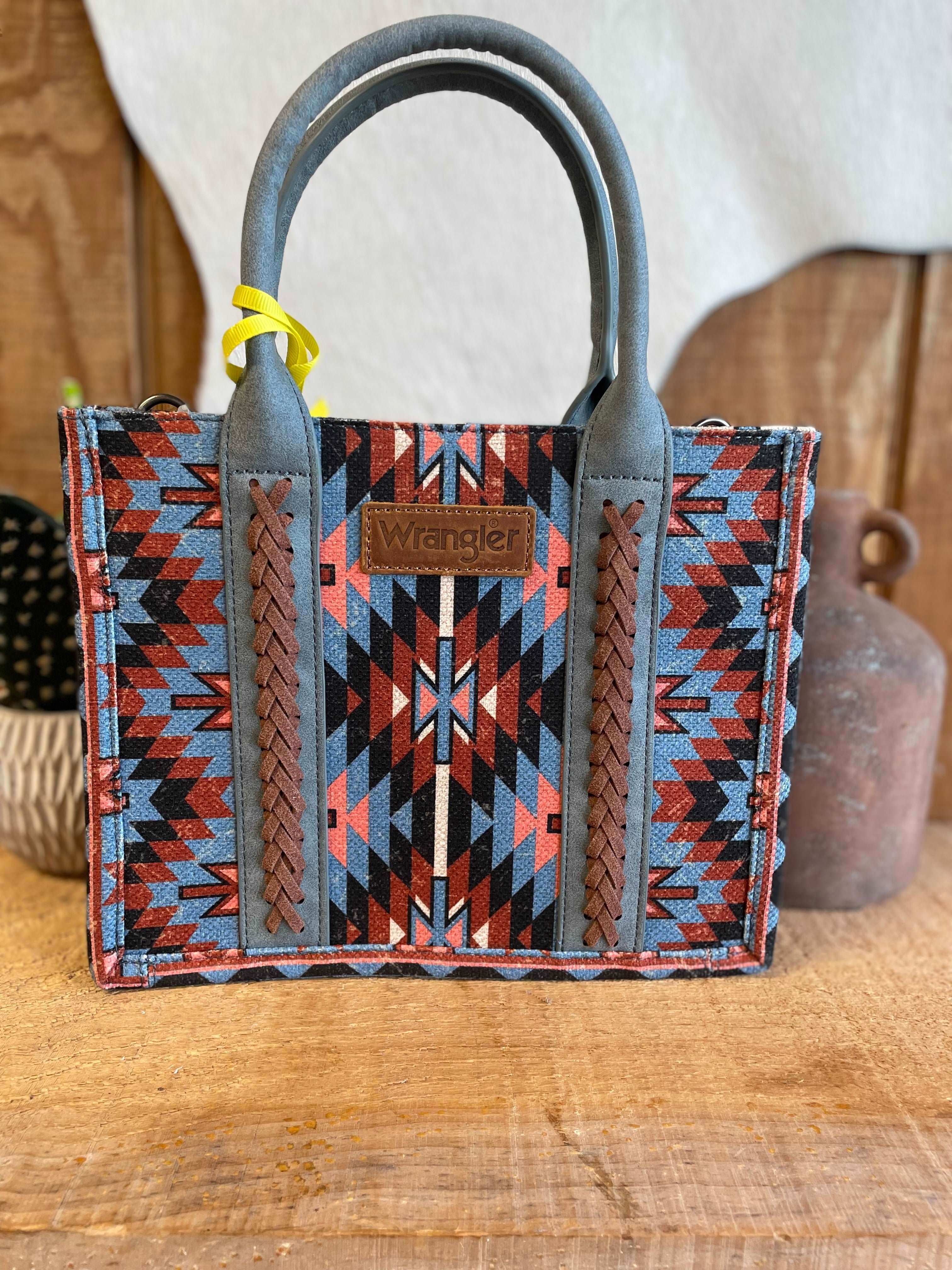 Wrangler Ladies Southwestern Pattern Dual Sided Print Navy Tote ...