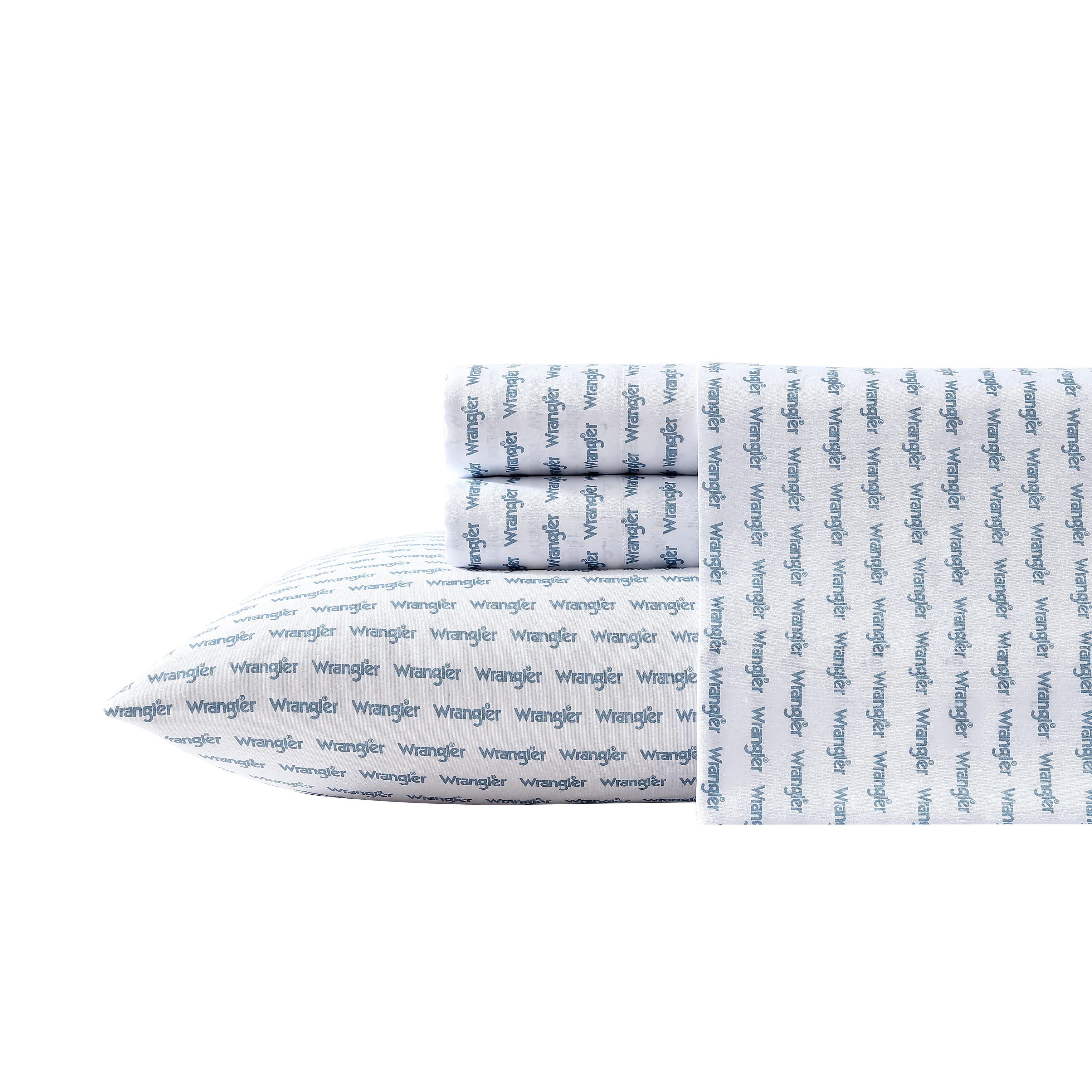 Wrangler Stamped Logo Microfiber Blue 4 Piece Sheet Set-Queen - Walmart.com