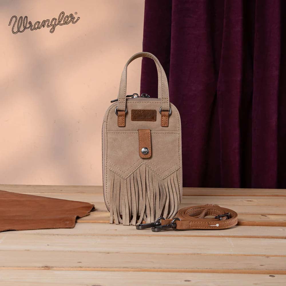 Wrangler Two Tone Tan North South Mini Crossbody Bag - Walmart.com