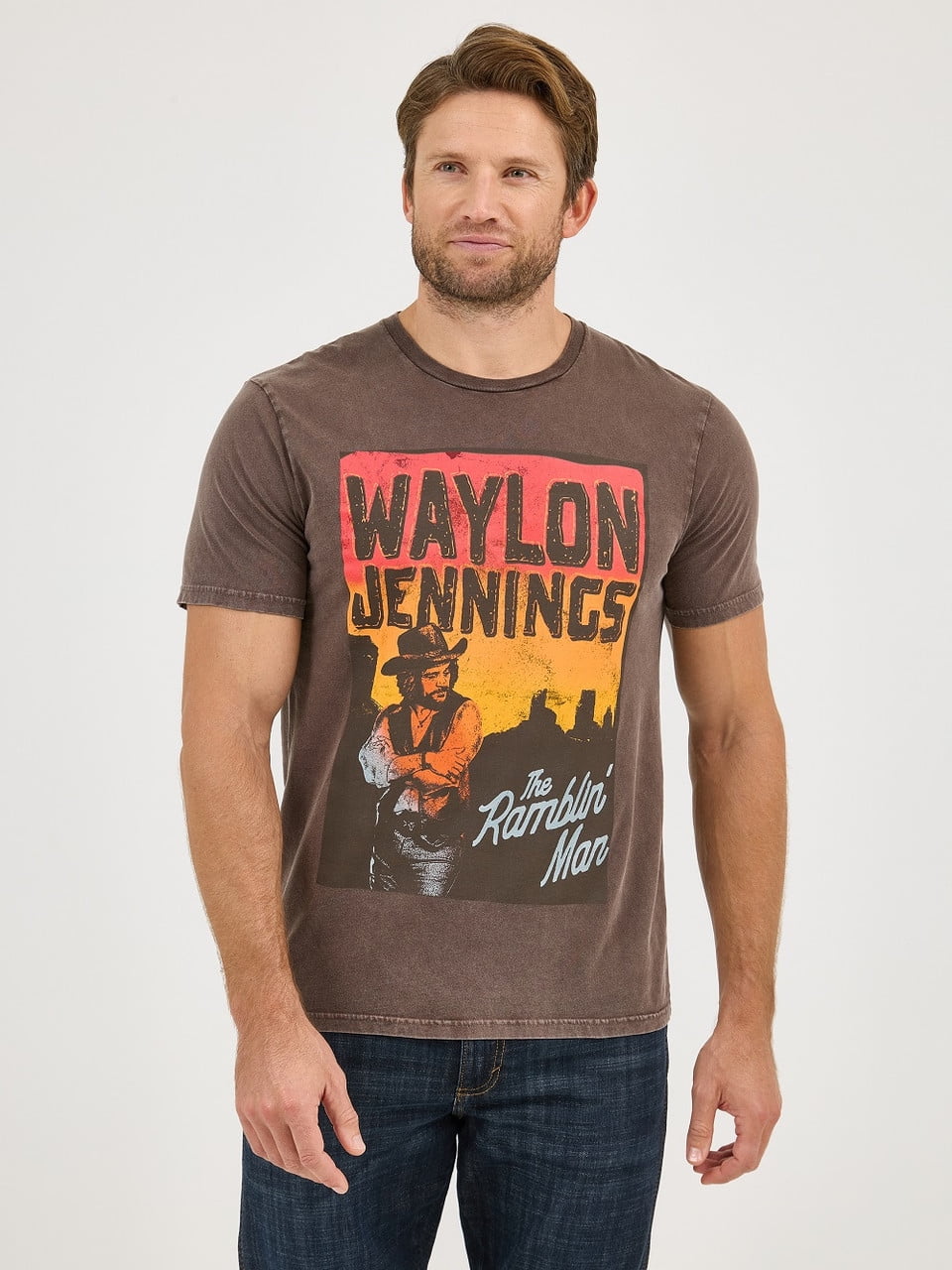 Wrangler Waylon Jennings Graphic Brown - Mens Tee - 112361068 - Walmart.com
