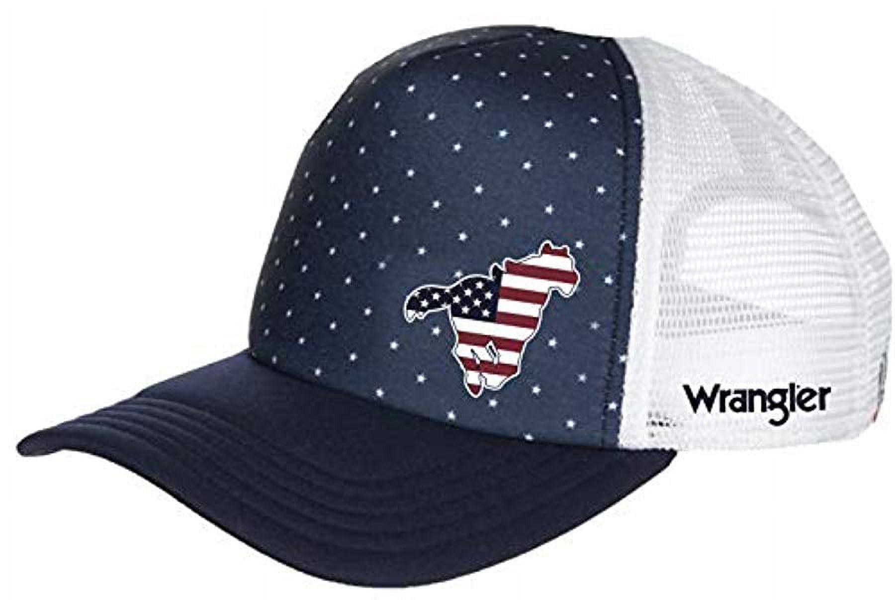 Wrangler Women's American Flag Horse Patch Mesh Back Trucker Cap ...